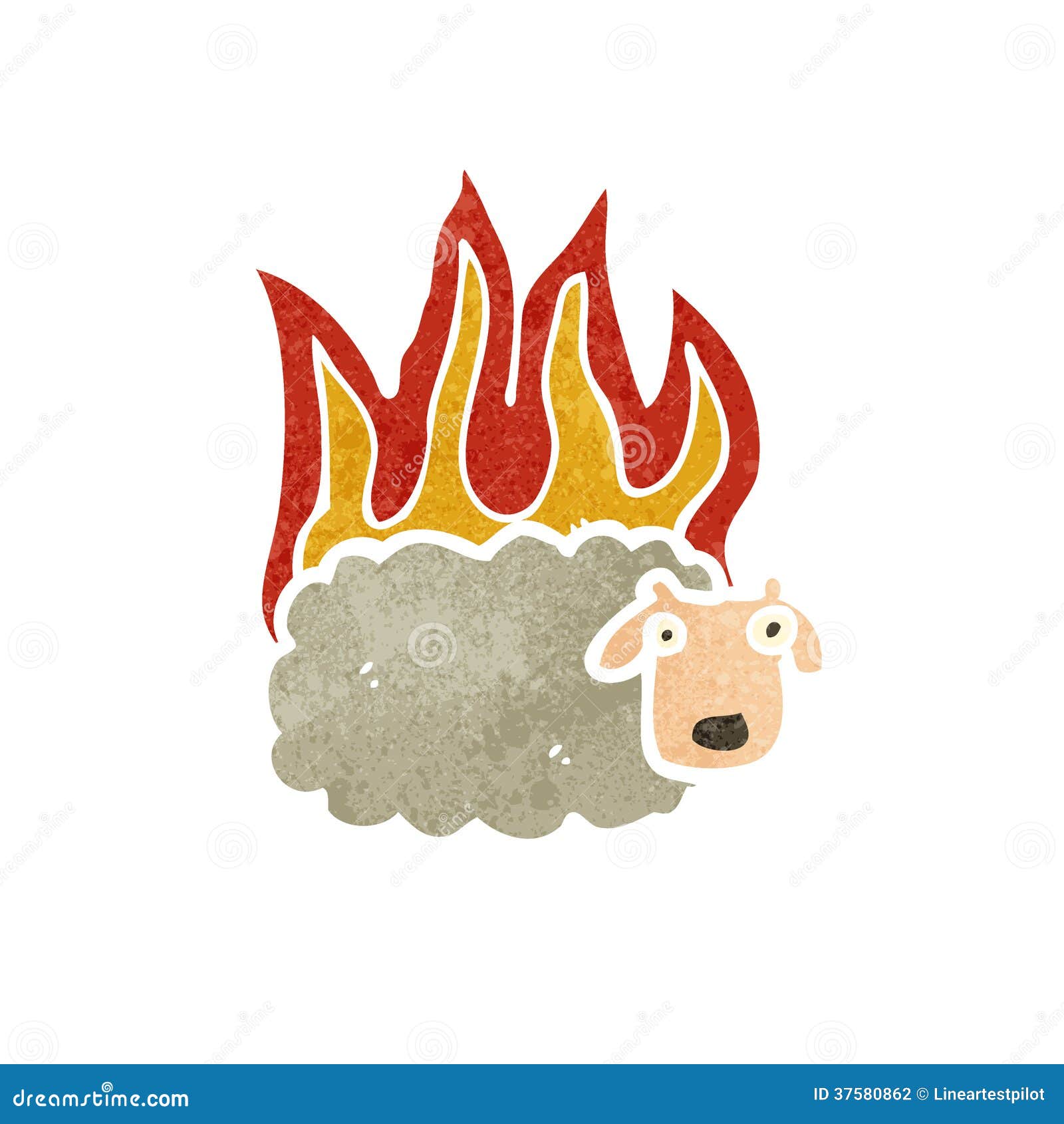 Retro Cartoon Burning Sheep Stock Vector - Illustration of quirky ...