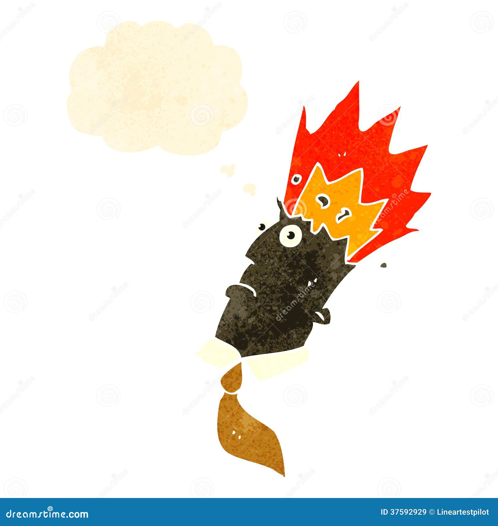 Retro Cartoon Businessman with Exploding Head Stock Vector ...