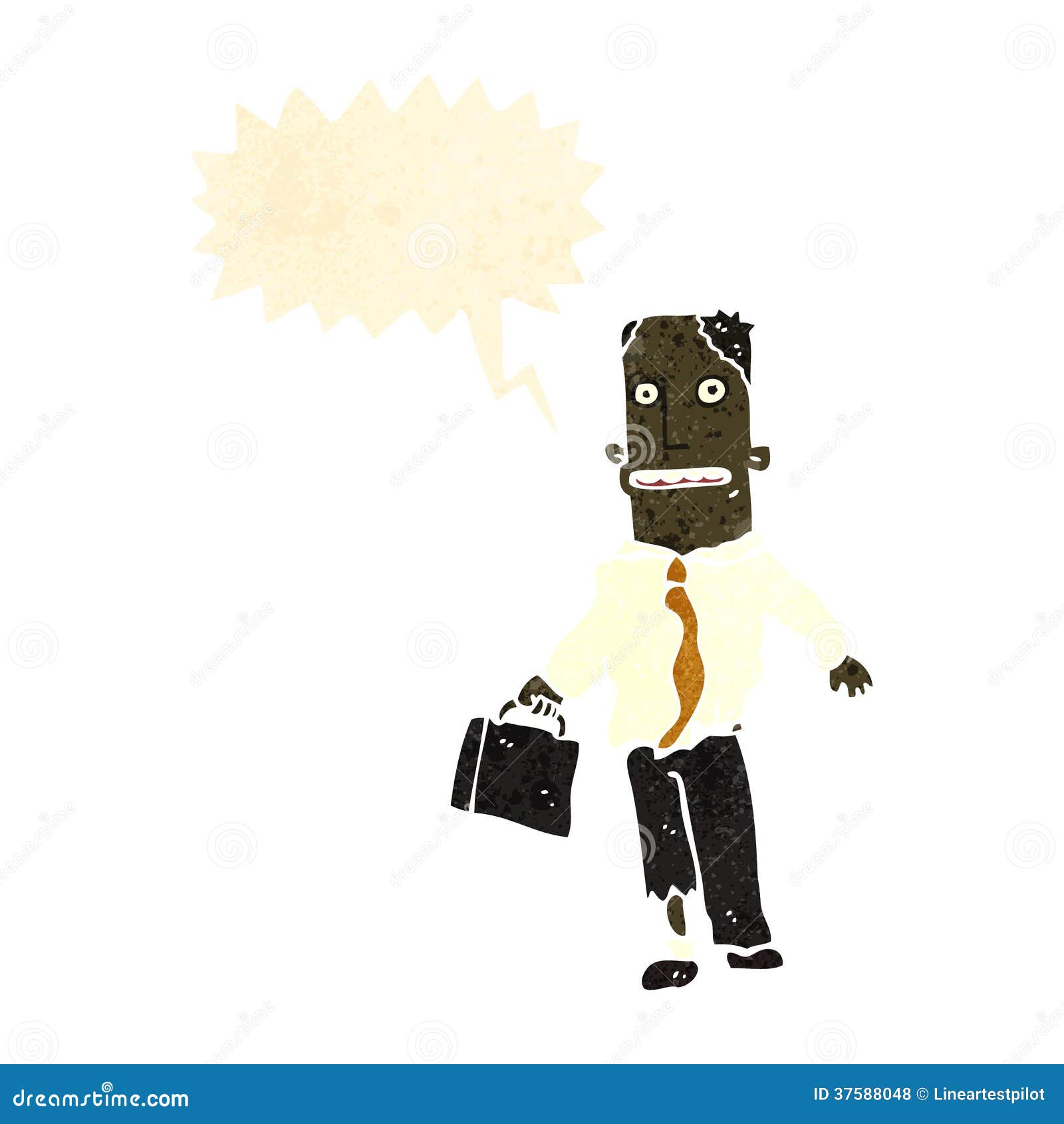 Retro Cartoon Businessman in Torn Clothes Stock Illustration ...