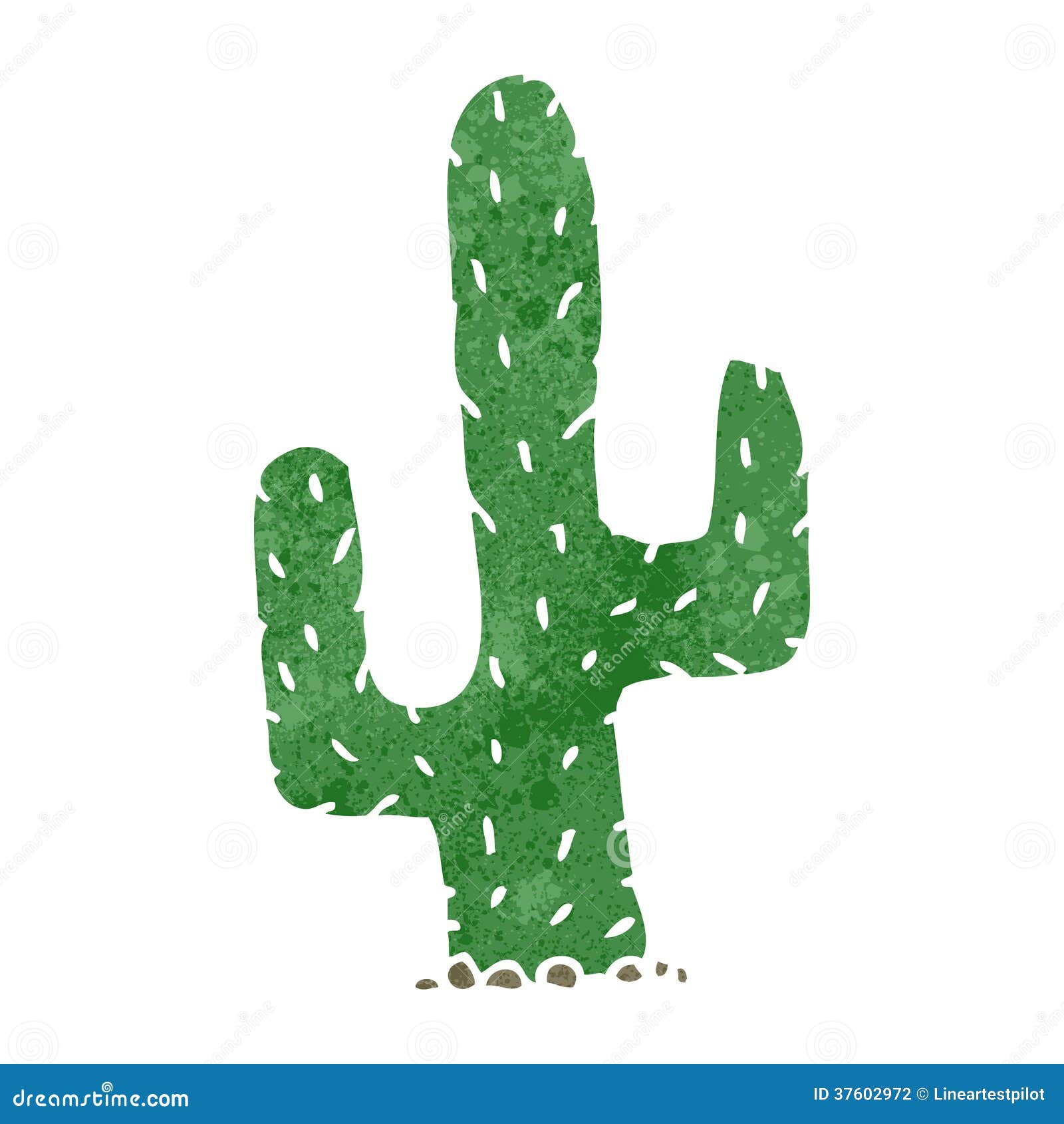Retro cartoon cactus stock illustration. Illustration of hand - 37602972