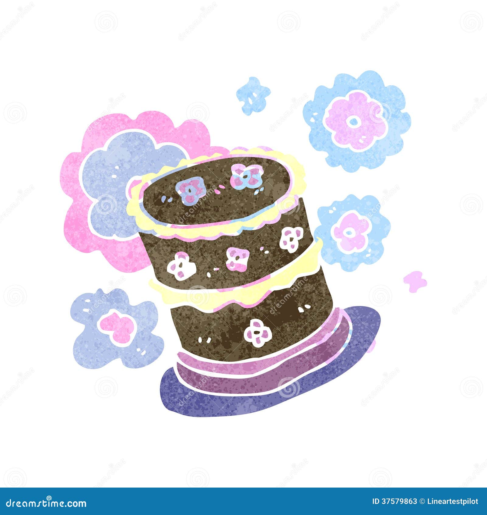 Retro cartoon cake stock vector. Illustration of cartoon - 37579863