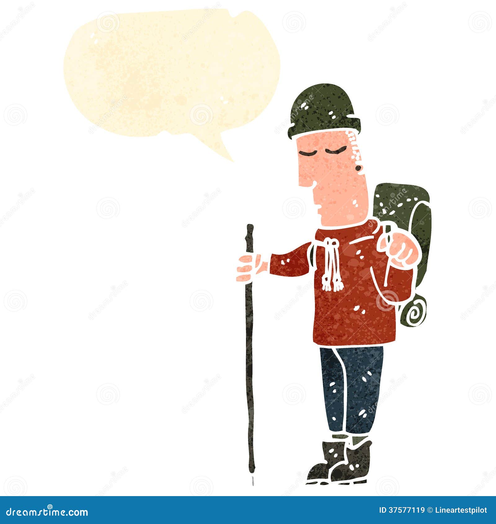 Retro cartoon camping man stock vector. Illustration of doodle - 37577119