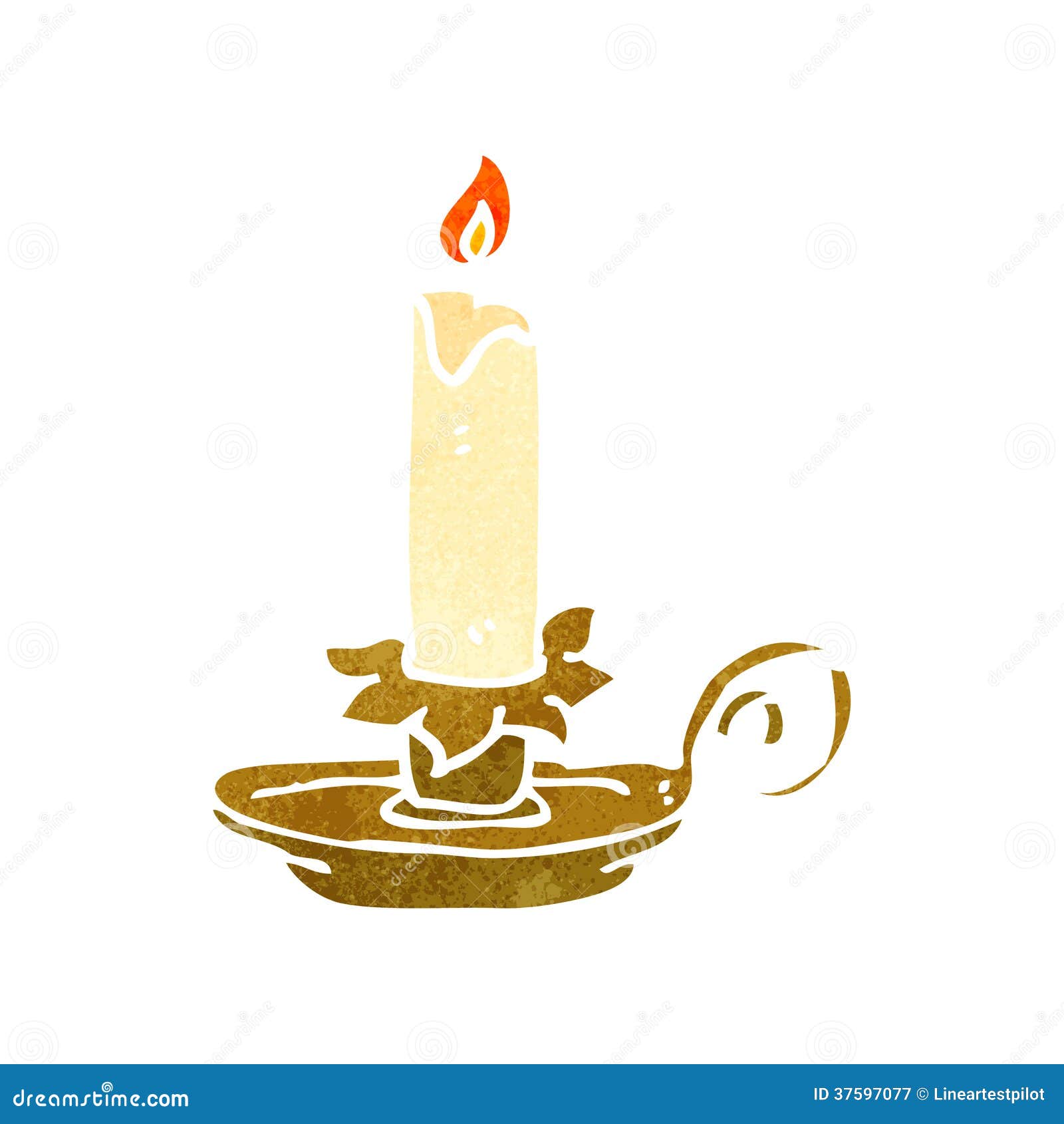 Retro cartoon candlestick stock vector. Illustration of traditional ...