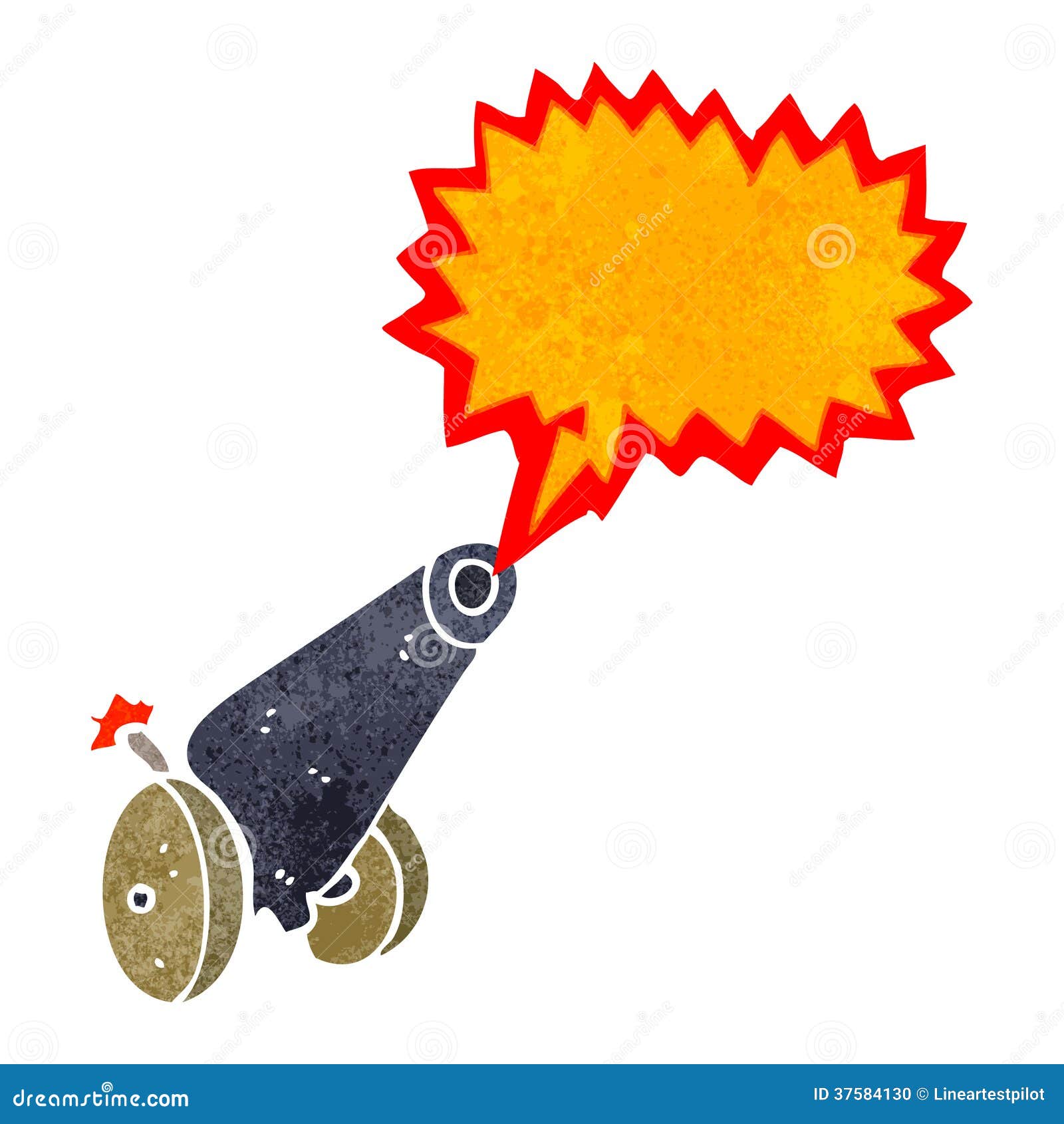 Retro Cartoon Cannon Firing Stock Illustration - Illustration of ...