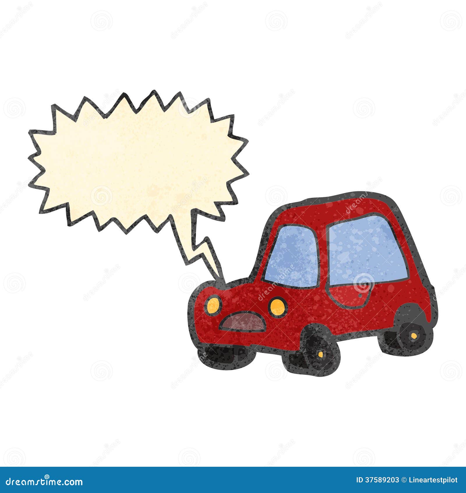 Retro Cartoon Car Honking Horn Stock Vector - Illustration of drawn ...