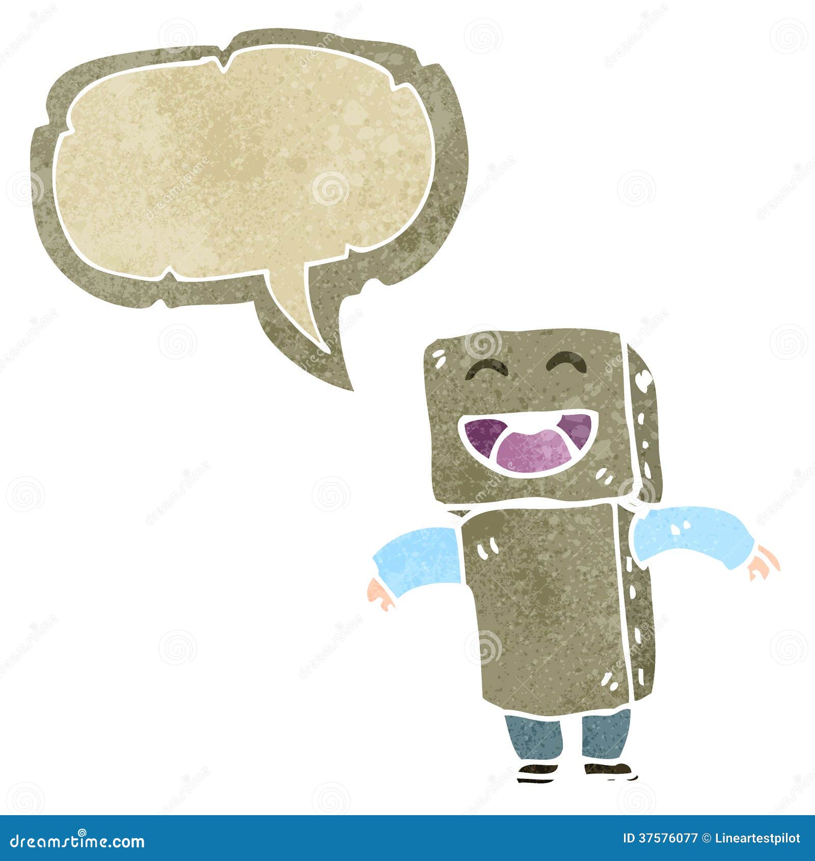 Retro Cartoon Cardboard Robot Costume Stock Vector - Illustration of ...