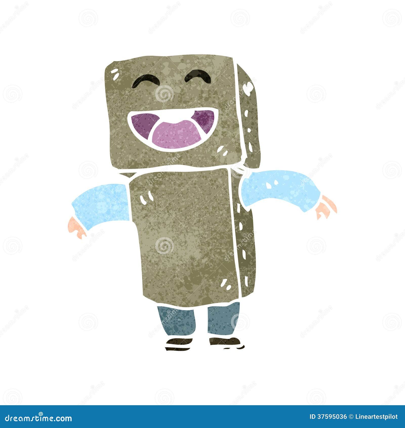 Retro Cartoon Cardboard Robot Costume Stock Vector - Illustration of ...