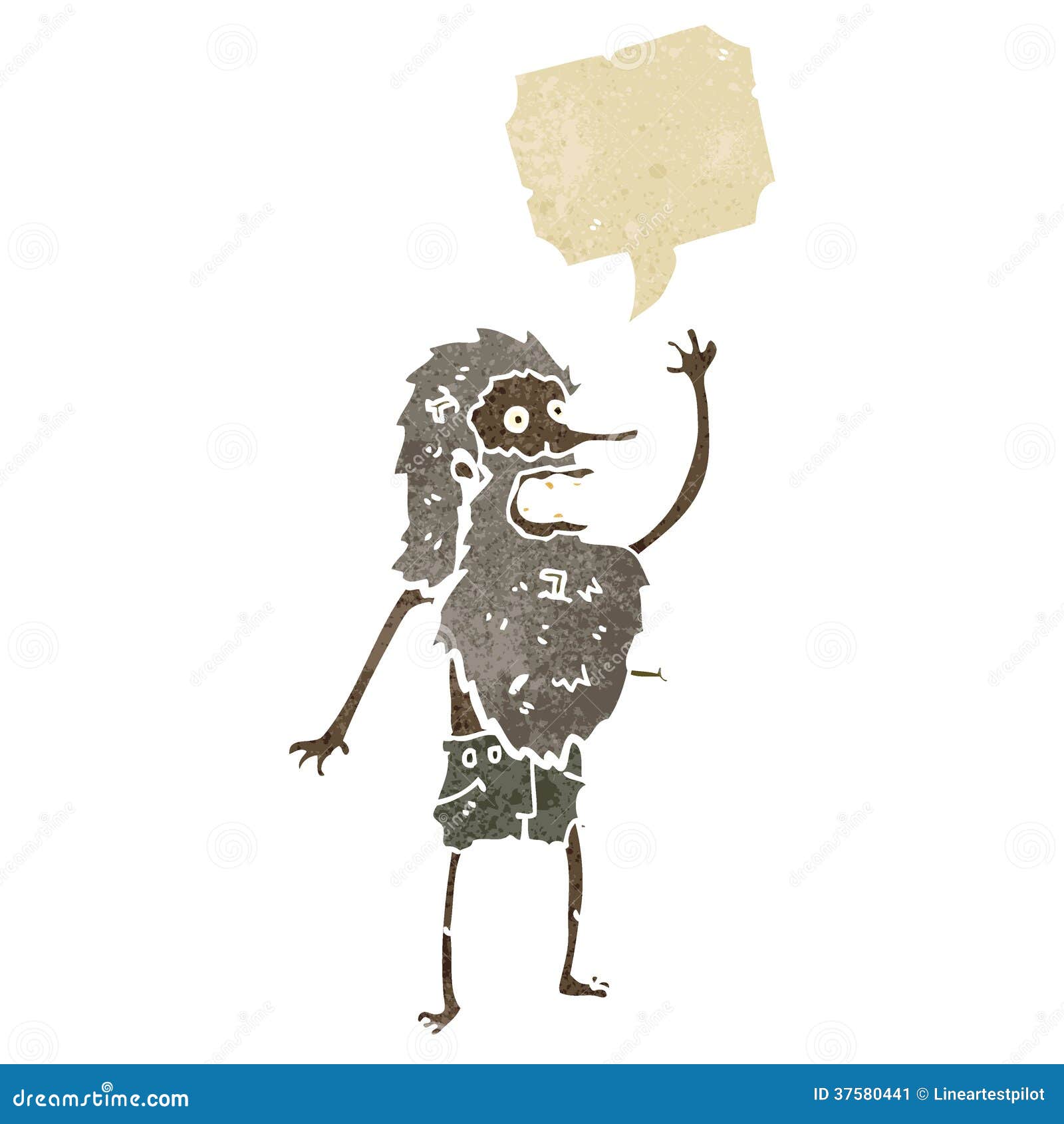 Retro cartoon castaway man stock vector. Illustration of hand - 37580441