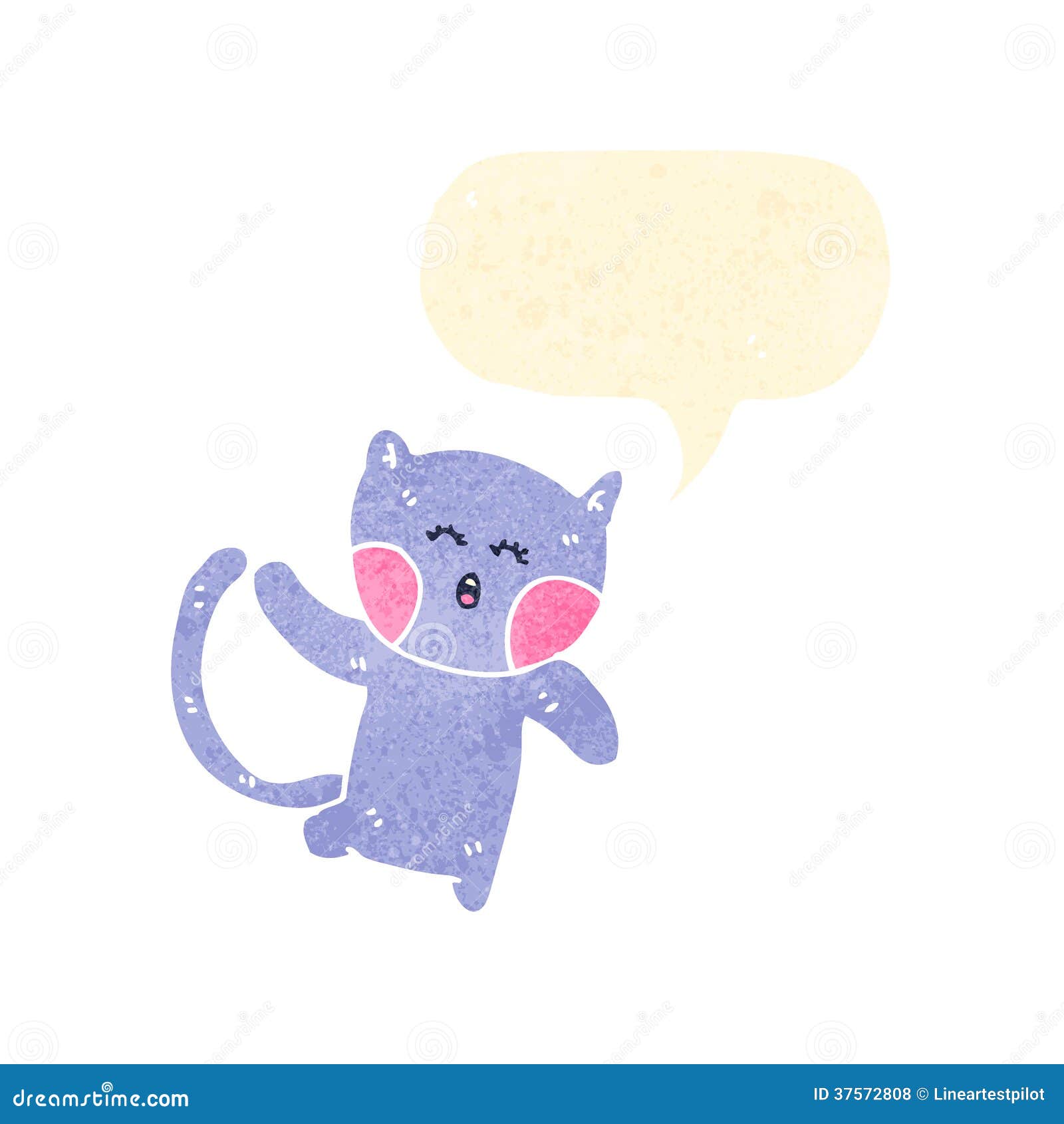 Retro cartoon cat stock vector. Illustration of bubble - 37572808