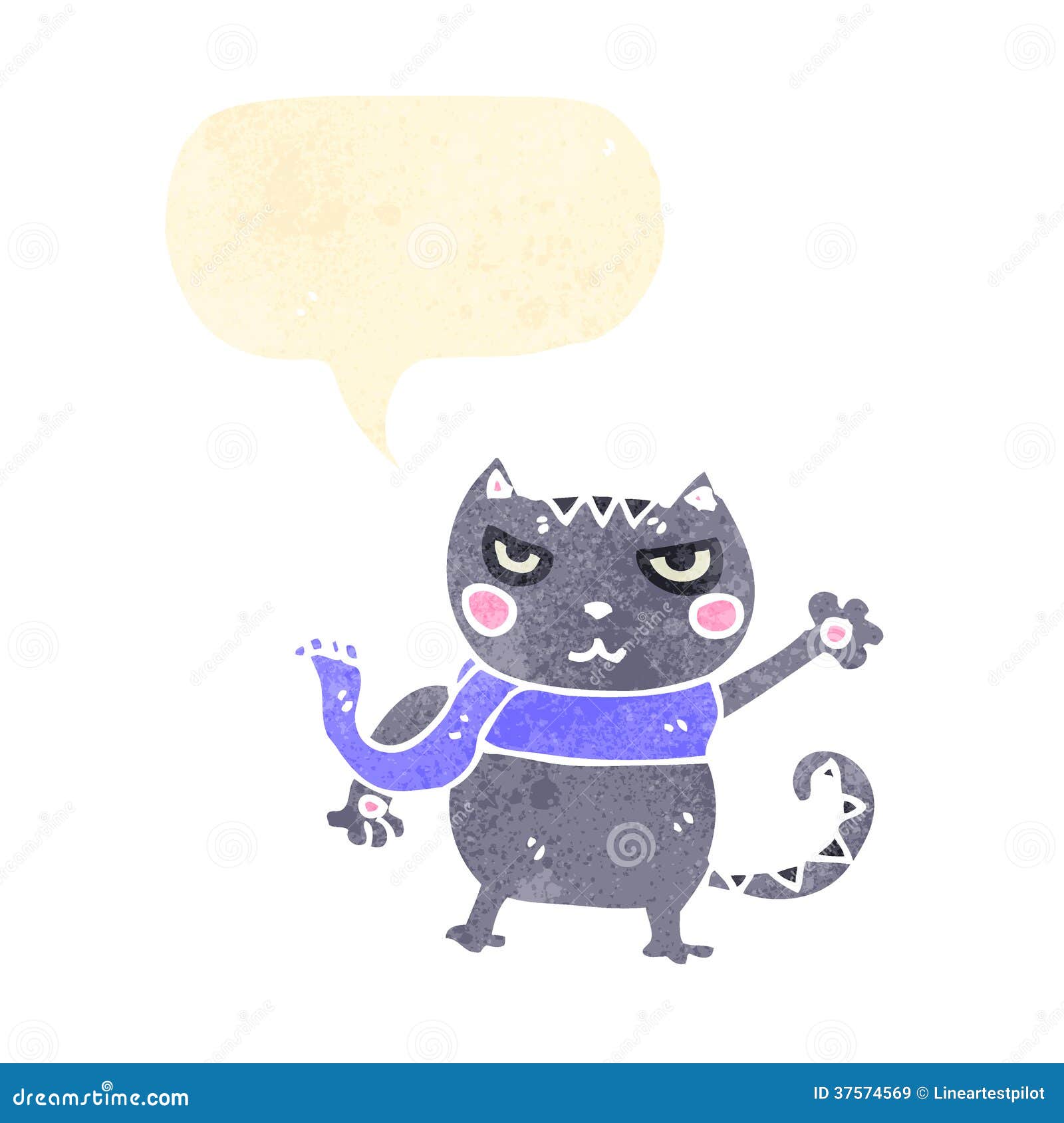Retro cartoon cat stock vector. Illustration of crazy - 37574569