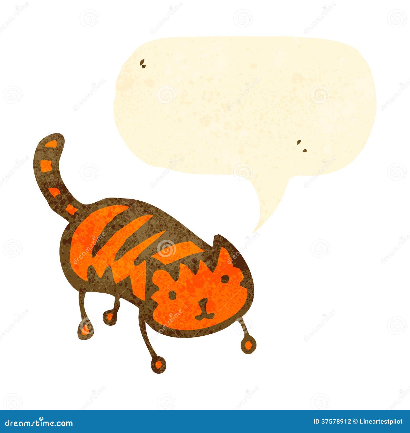 Retro cartoon cat stock vector. Illustration of watercolor - 37578912