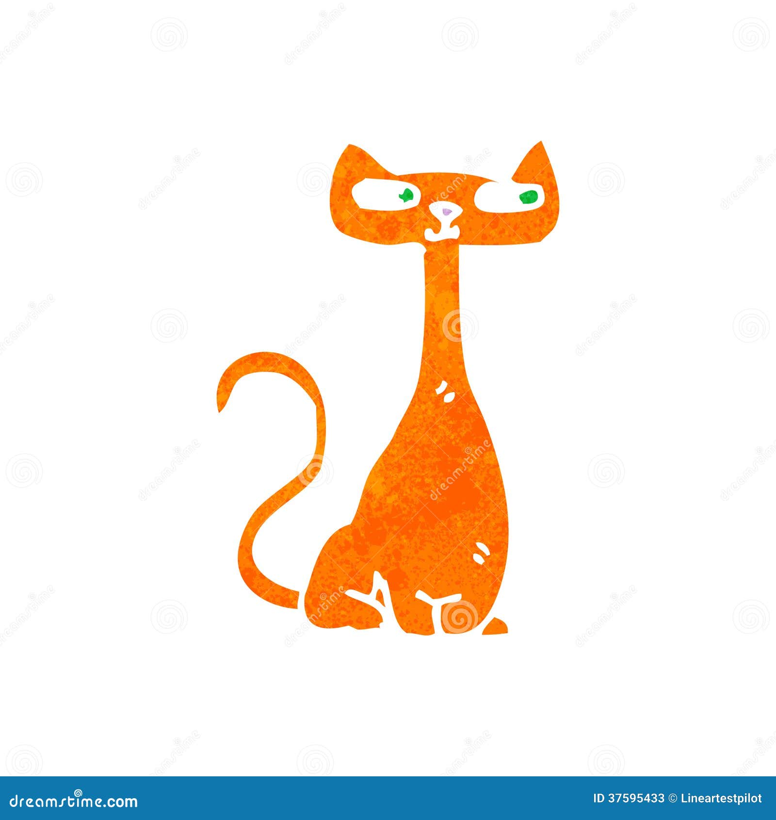 Retro cartoon cat stock vector. Illustration of colorful - 37595433