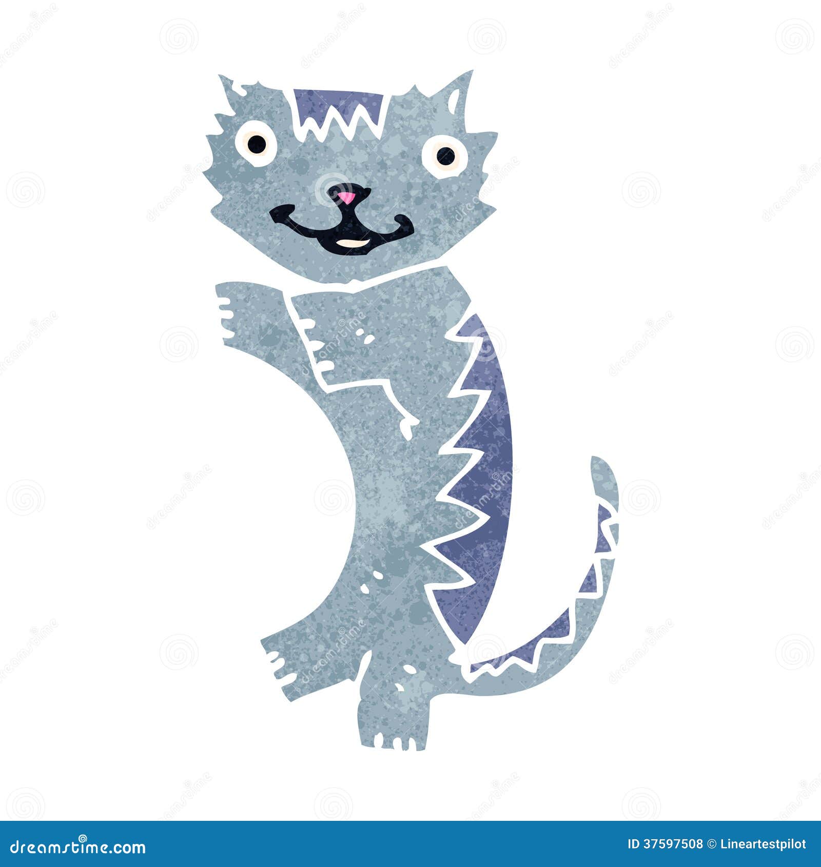 Retro cartoon cat stock illustration. Illustration of artwork - 37597508
