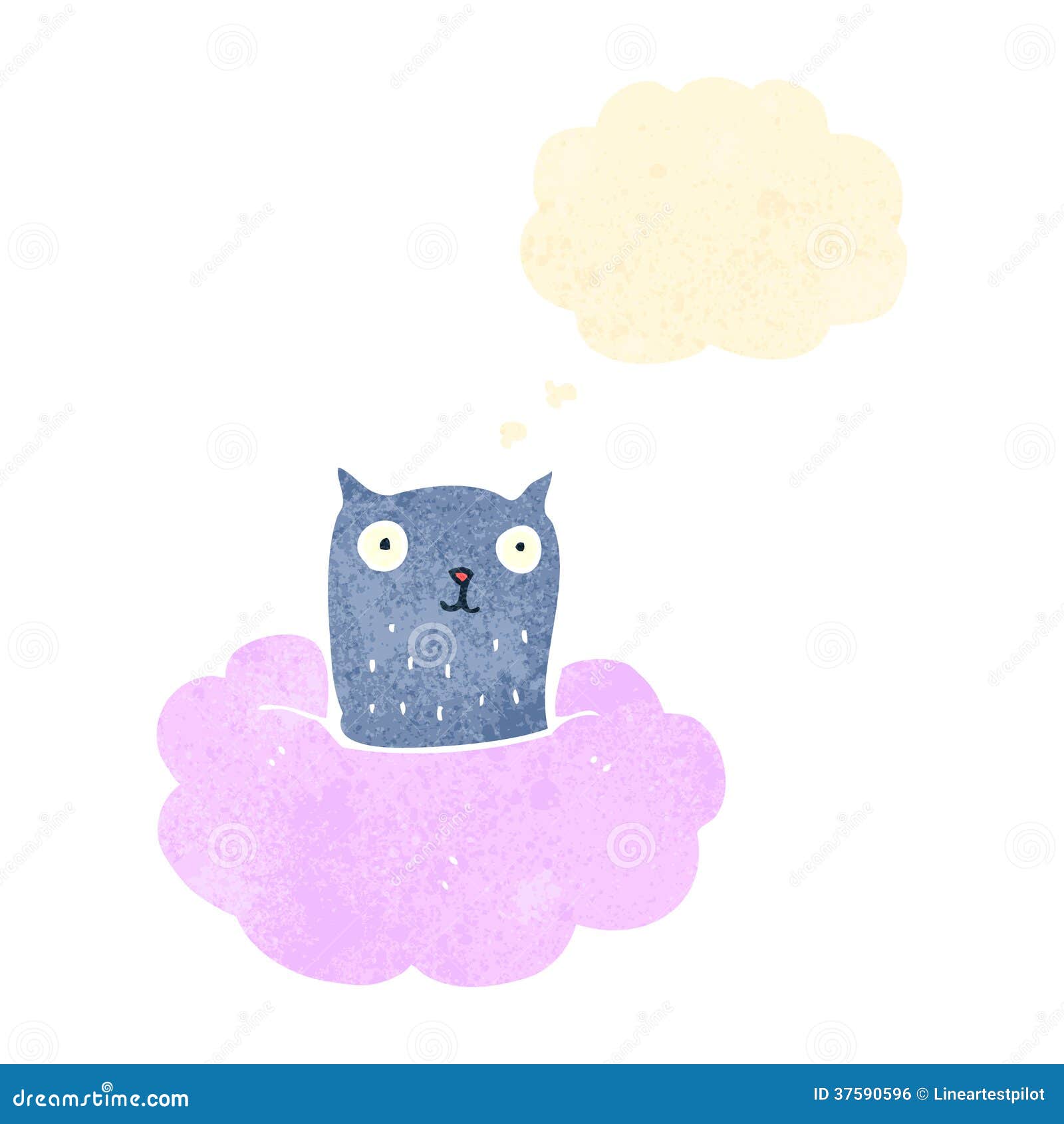 Retro cartoon cat on cloud stock vector. Illustration of cartoon - 37590596