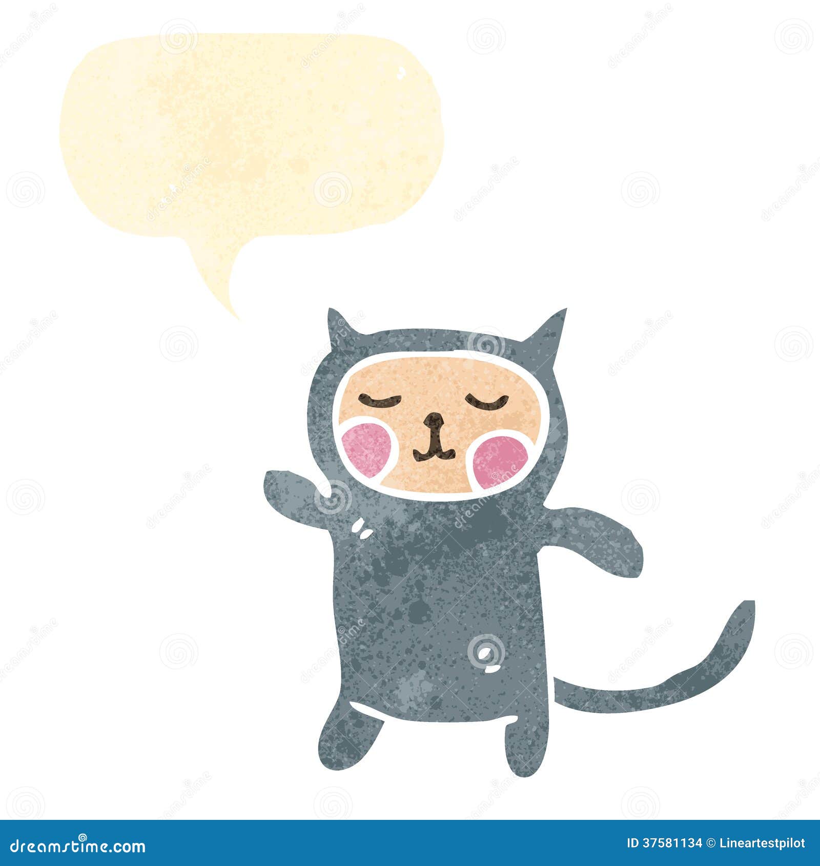 Retro cartoon cat costume stock vector. Illustration of doodle - 37581134