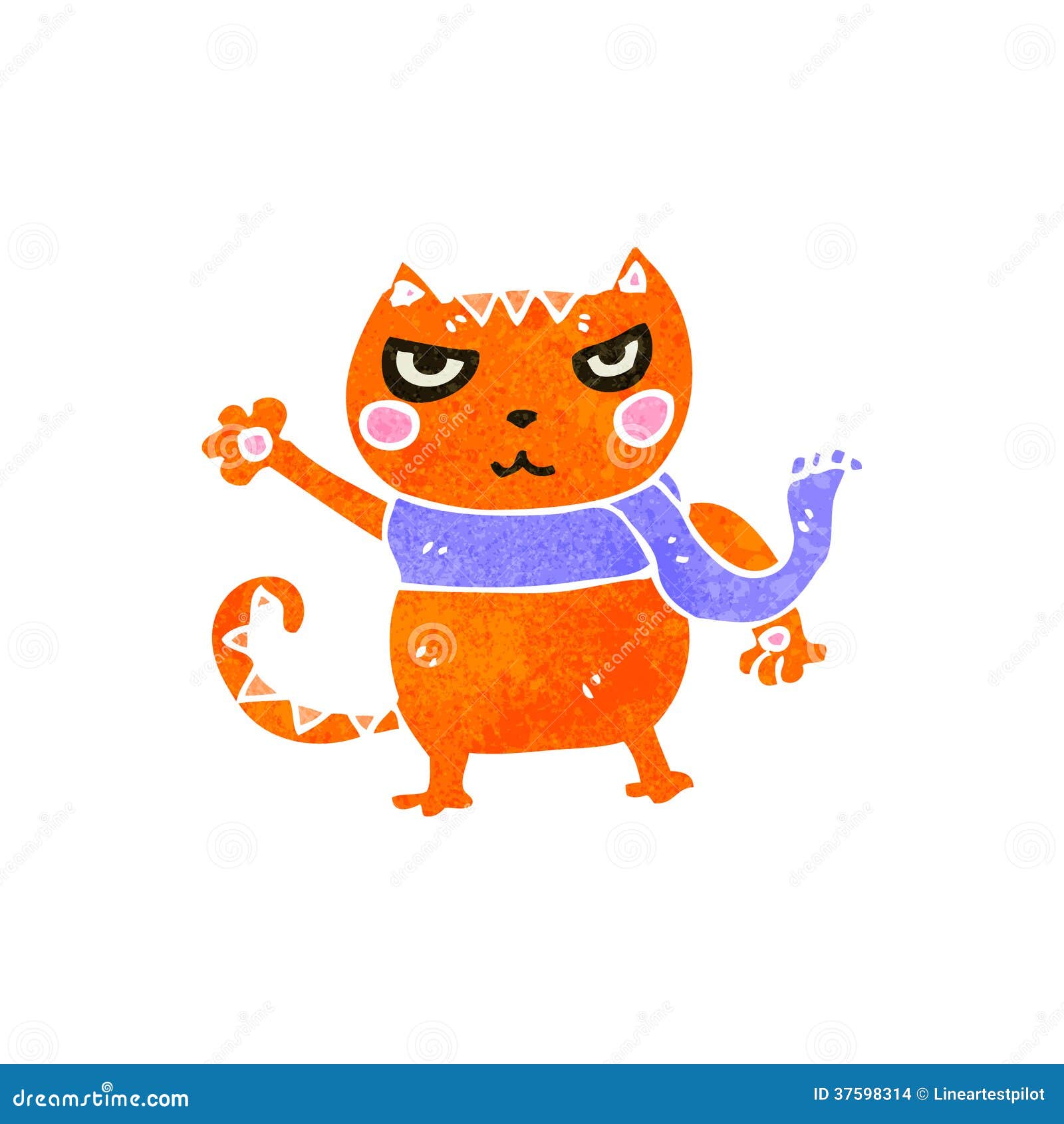 Retro cartoon cat fighting stock vector. Illustration of drawn - 37598314