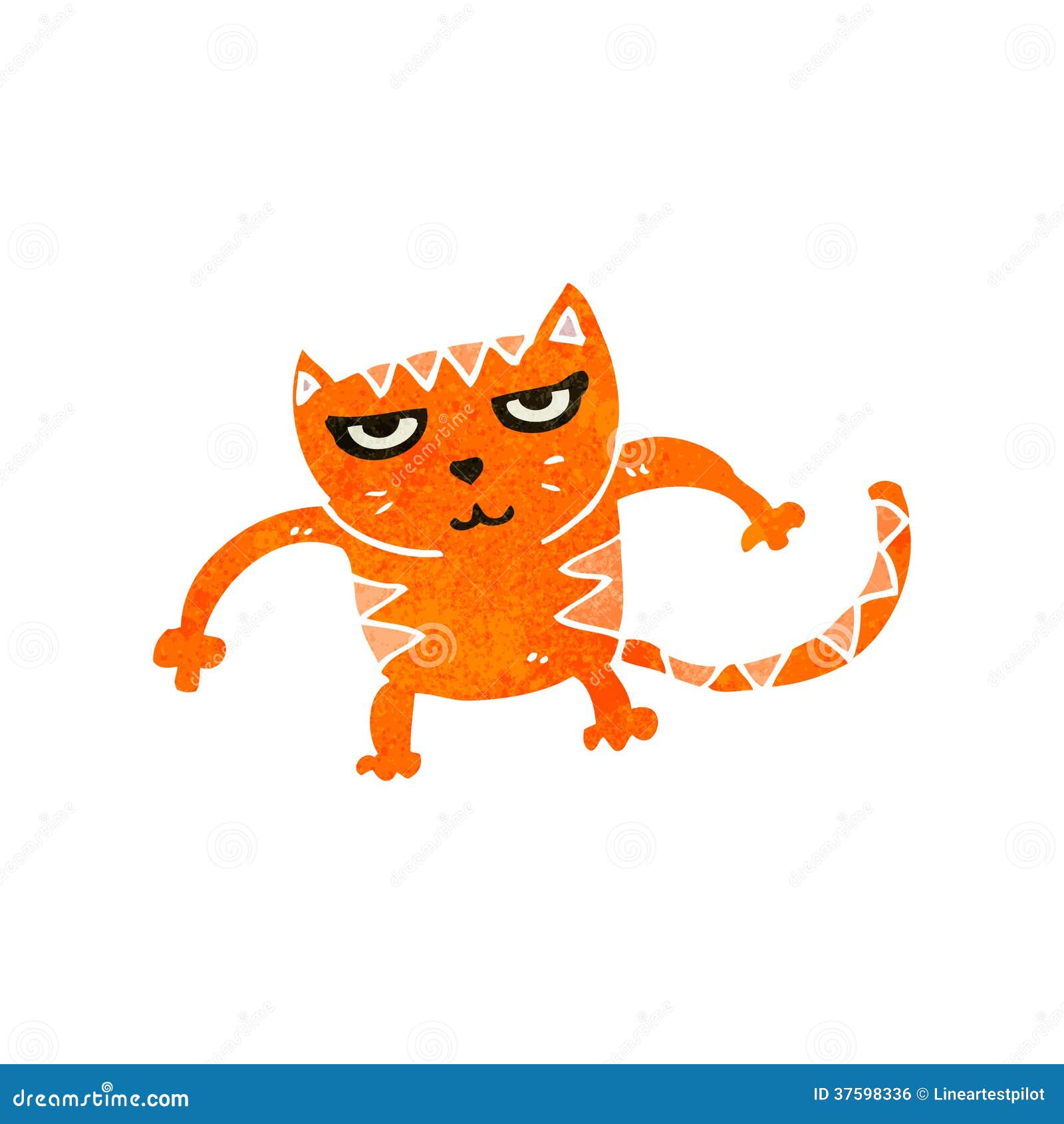 Retro cartoon cat fighting stock vector. Illustration of drawing - 37598336