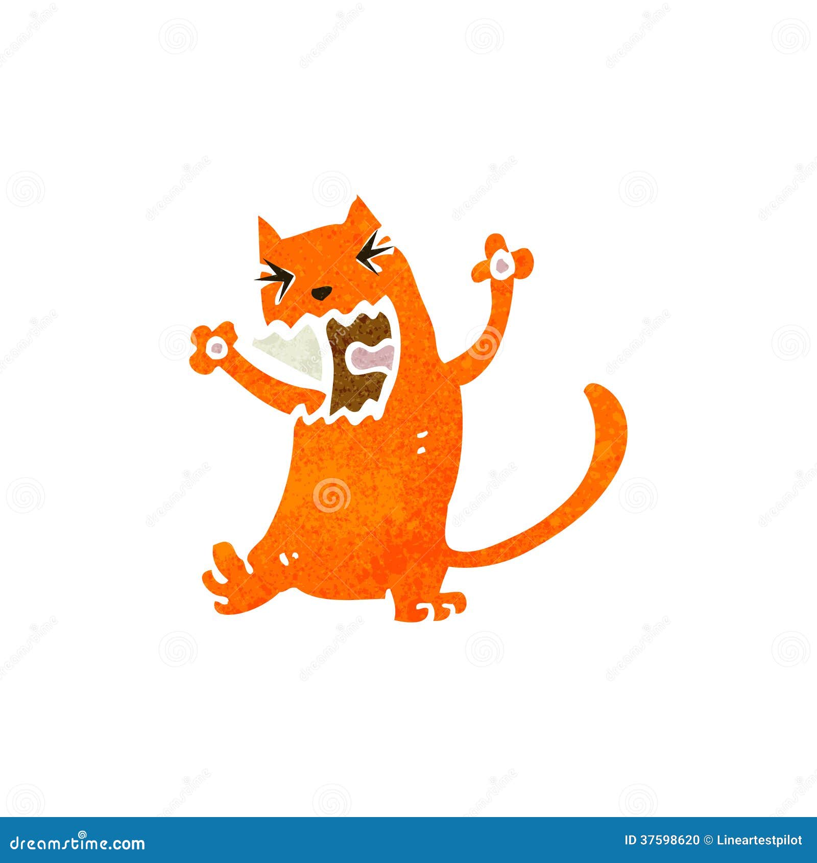 Retro cartoon cat fighting stock vector. Illustration of hand - 37598620