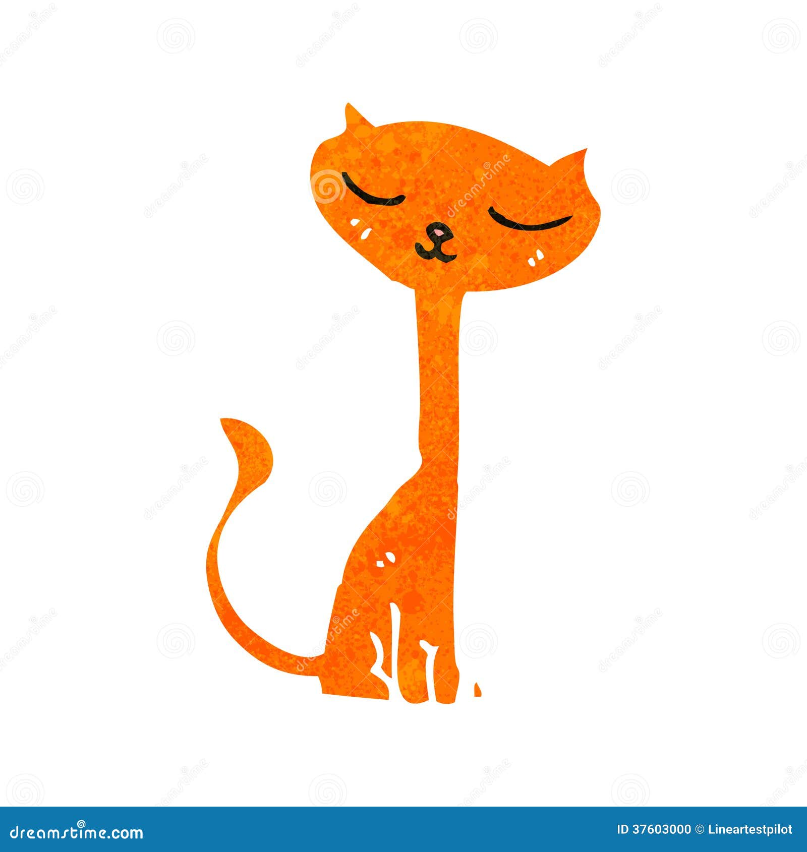 Retro cartoon cat stock illustration. Illustration of watercolor - 37603000