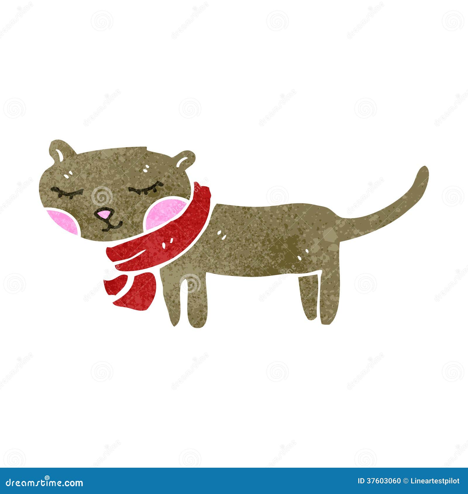 Retro cartoon cat stock illustration. Illustration of drawn - 37603060