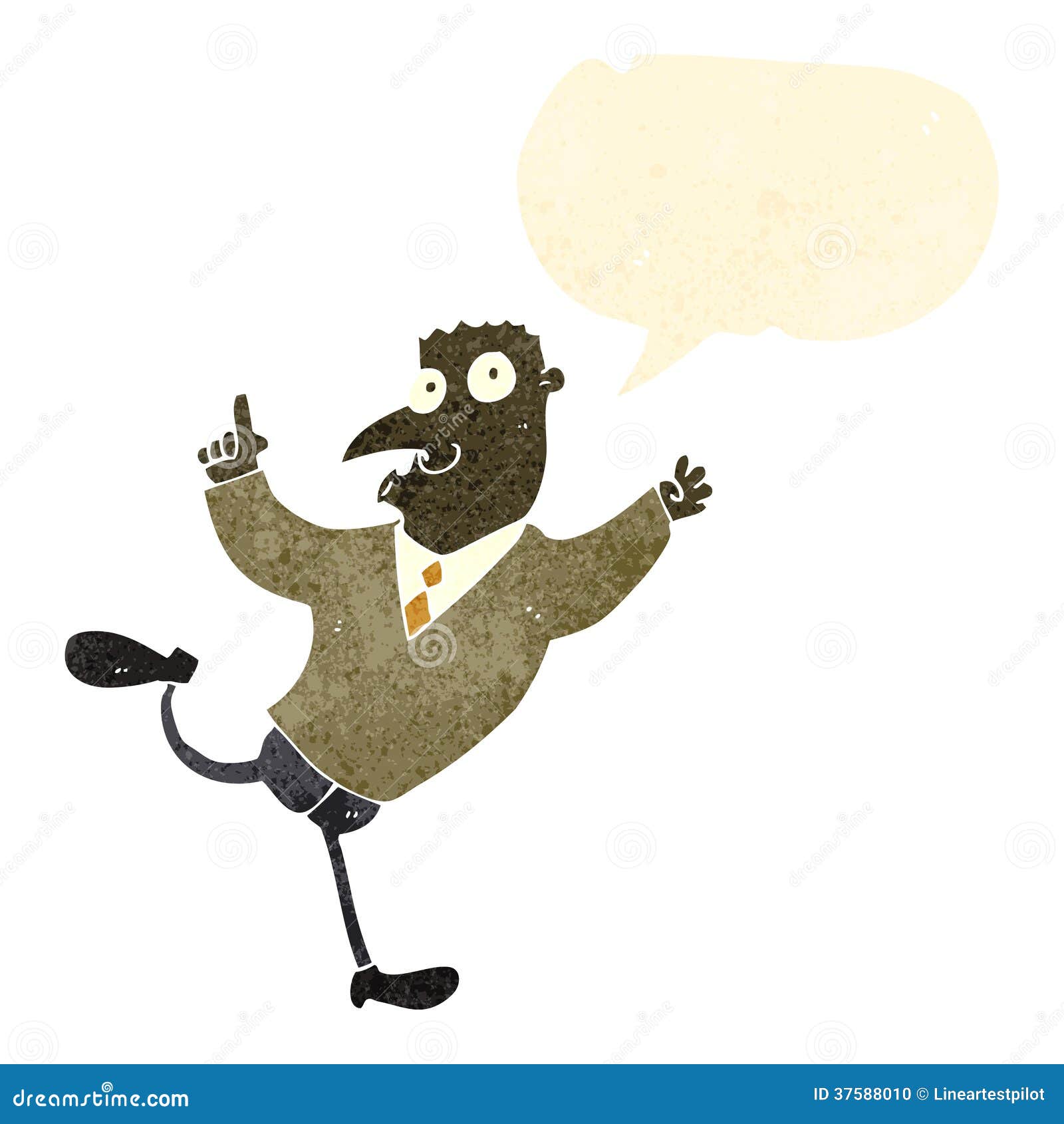 Retro cartoon cautious dad stock illustration. Illustration of balloon ...