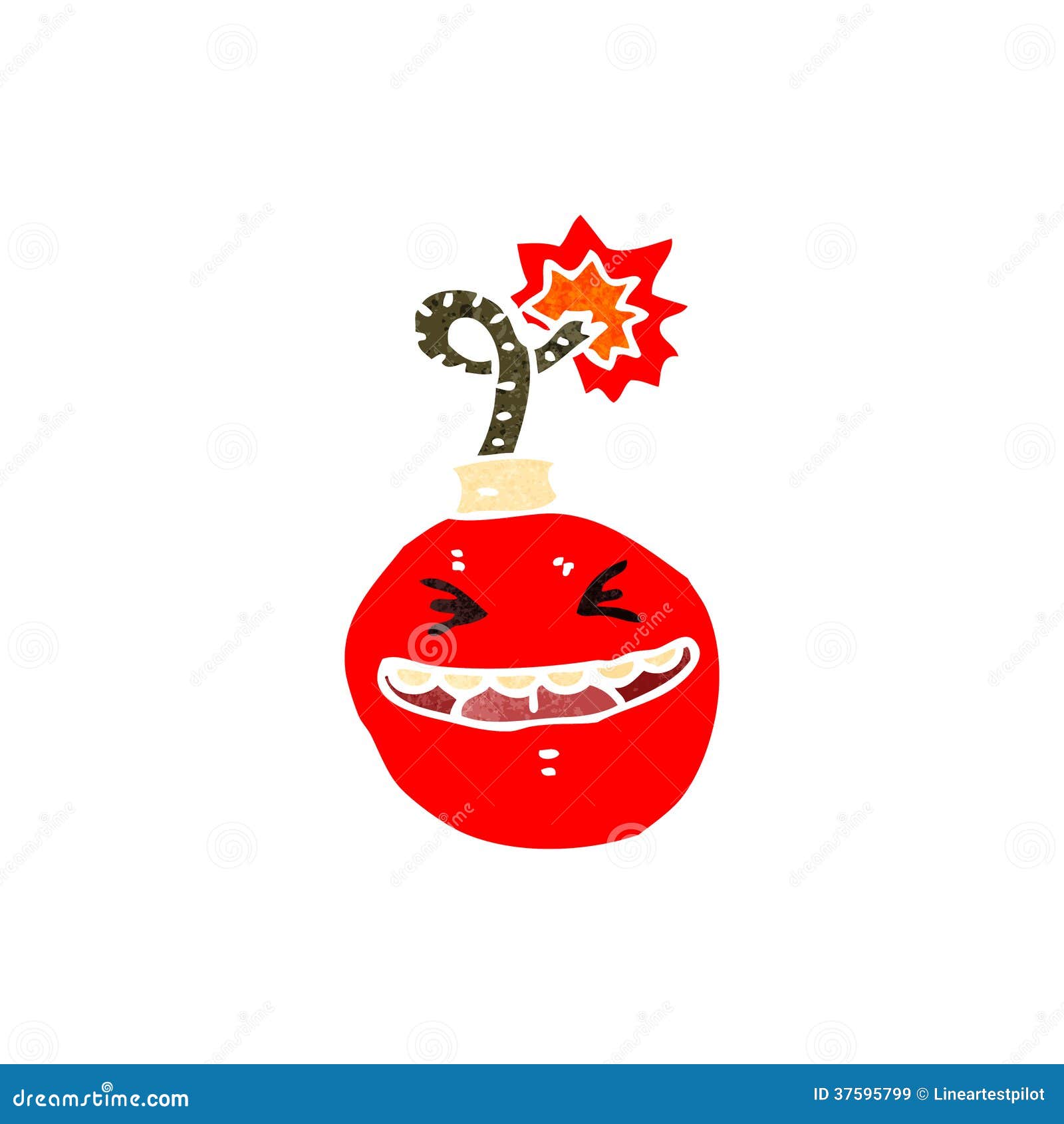Retro cartoon cherry bomb stock vector. Illustration of colorful - 37595799