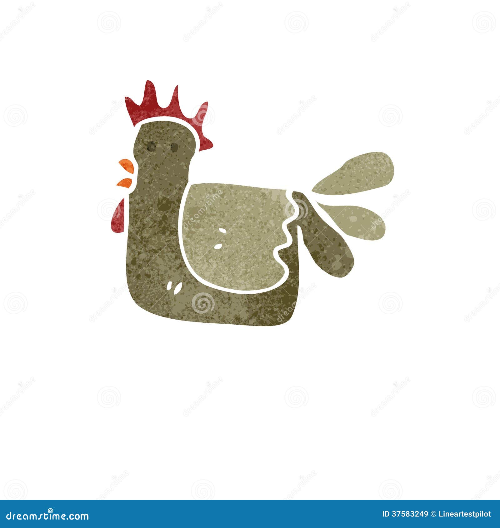 Retro cartoon chicken stock vector. Illustration of grunge - 37583249