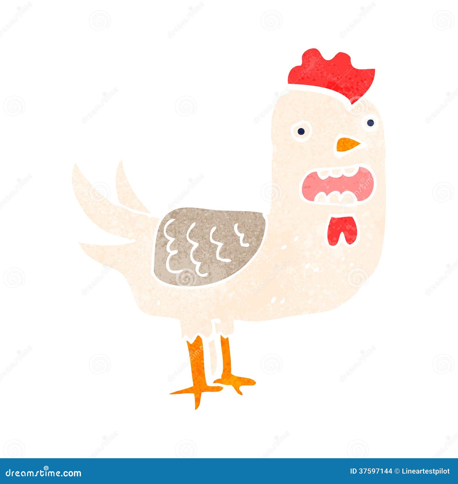 Retro cartoon chicken stock illustration. Illustration of texture ...