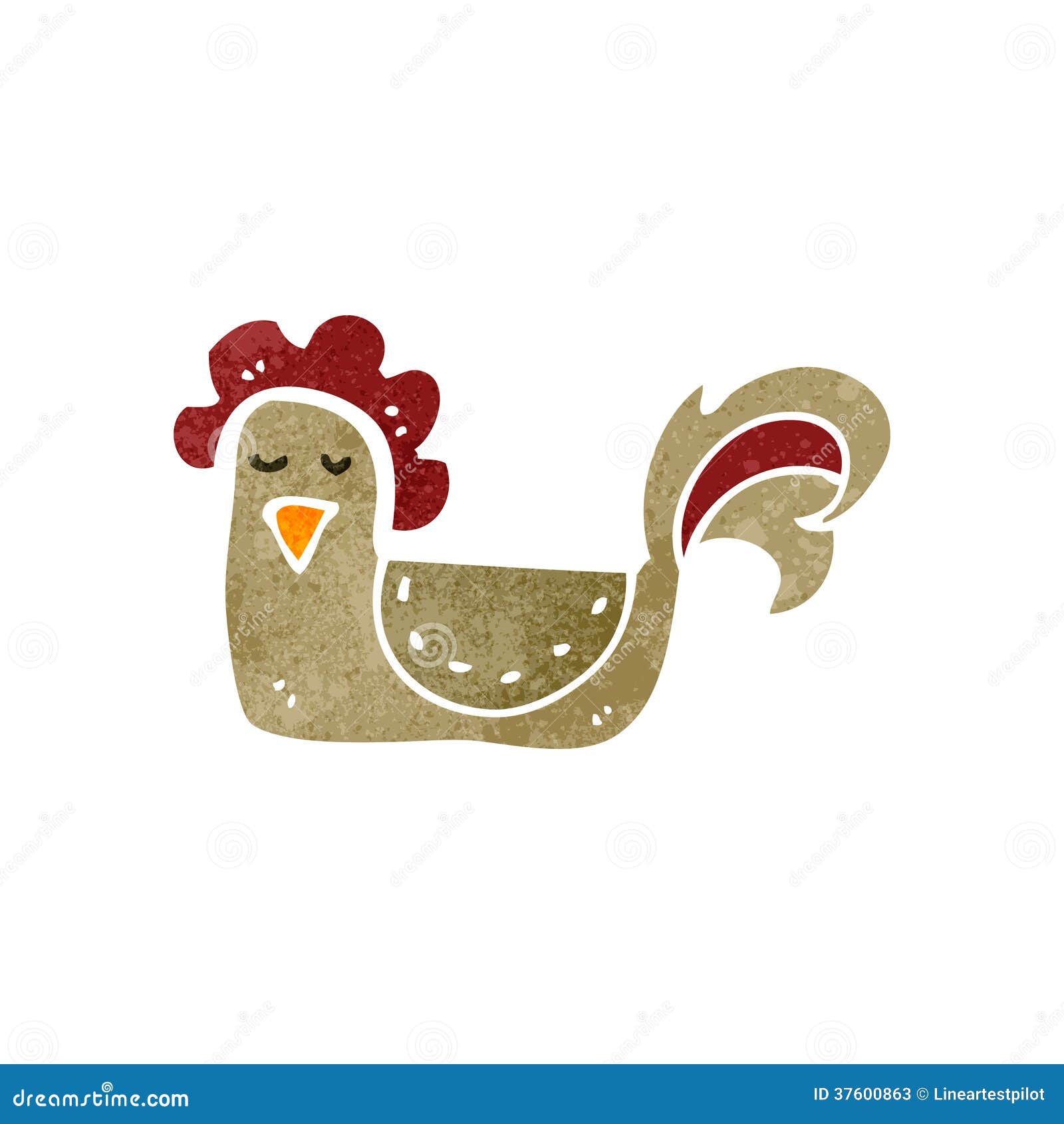 Retro cartoon chicken stock vector. Illustration of cartoon - 37600863