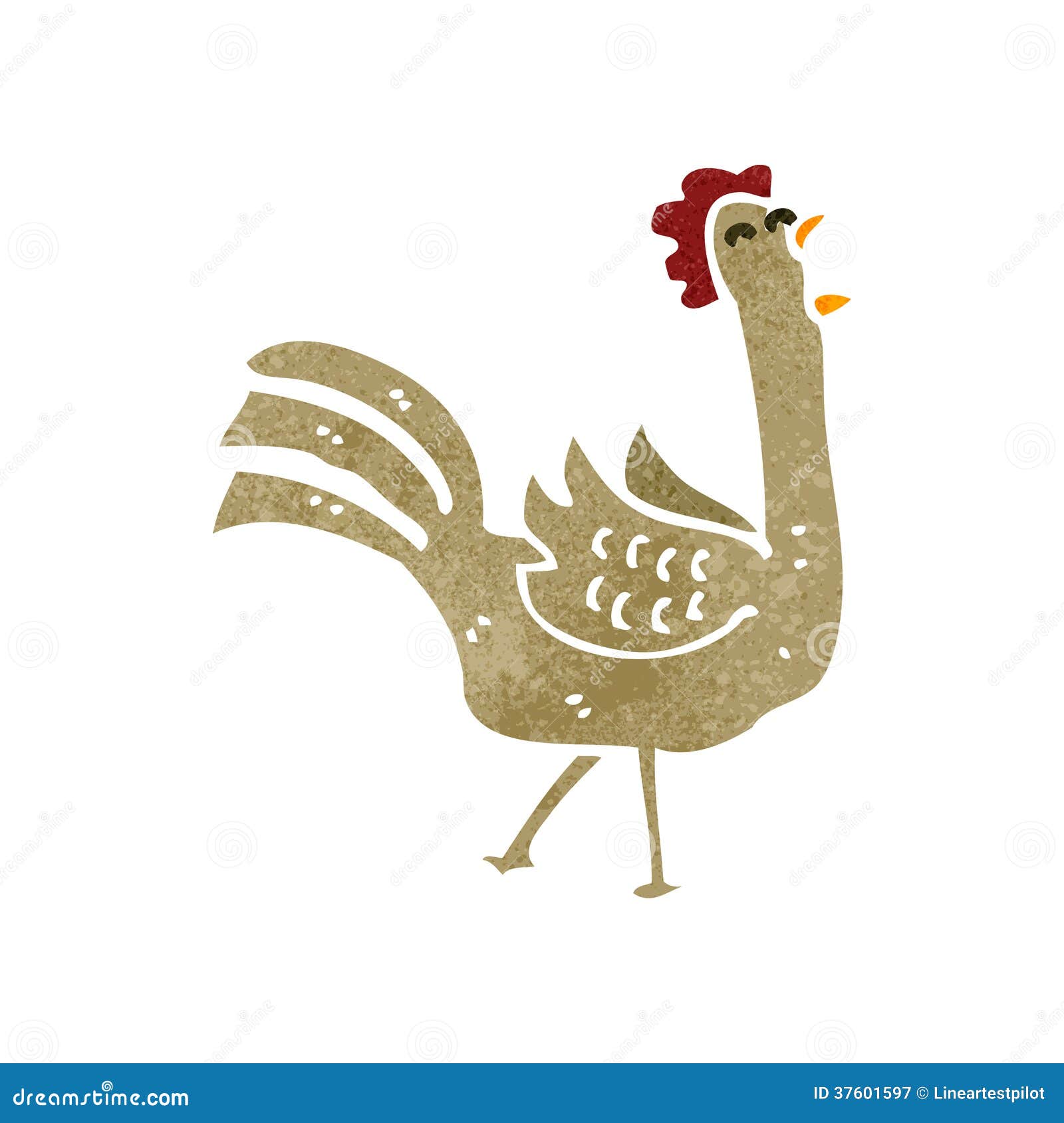 Retro cartoon chicken stock vector. Illustration of grunge - 37601597