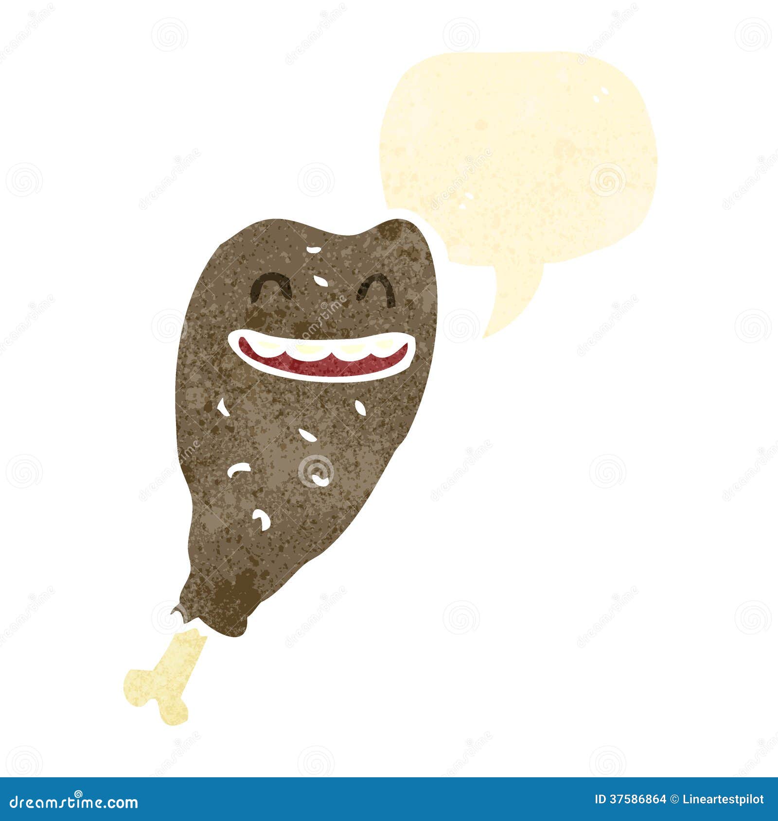 Retro Cartoon Chicken Leg Character Stock Vector - Illustration of ...