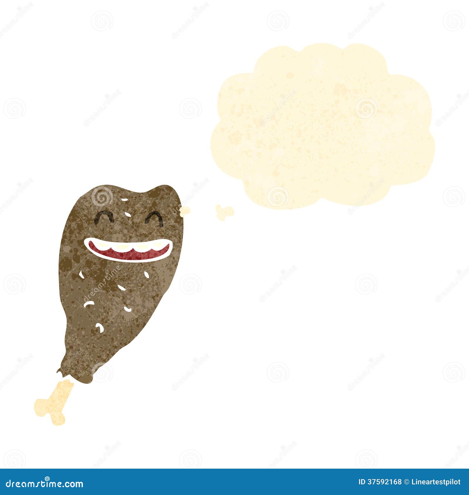 Retro Cartoon Chicken Leg Character Stock Vector - Illustration of ...