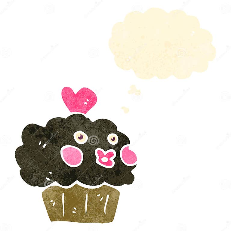 Retro Cartoon Chocolate Cupcake Stock Vector - Illustration of bubble ...