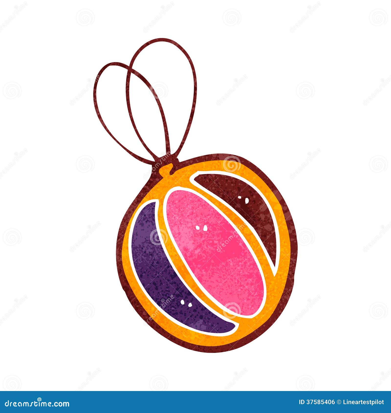Retro Cartoon Christmas Bauble Stock Vector - Illustration of quirky ...