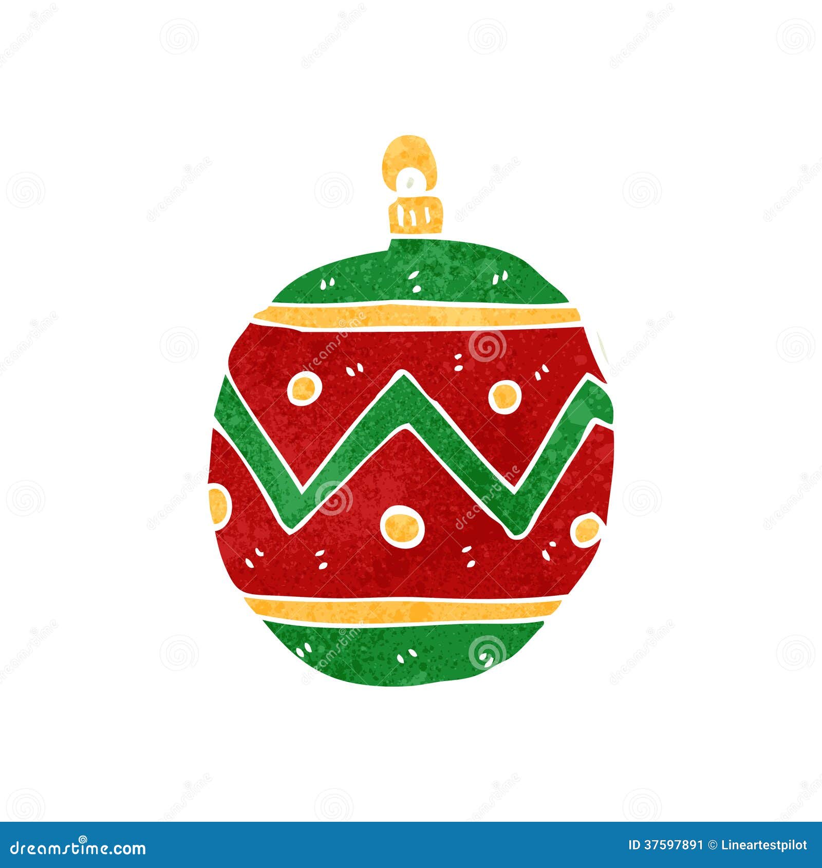 Retro Cartoon Christmas Bauble Stock Vector - Illustration of cute ...
