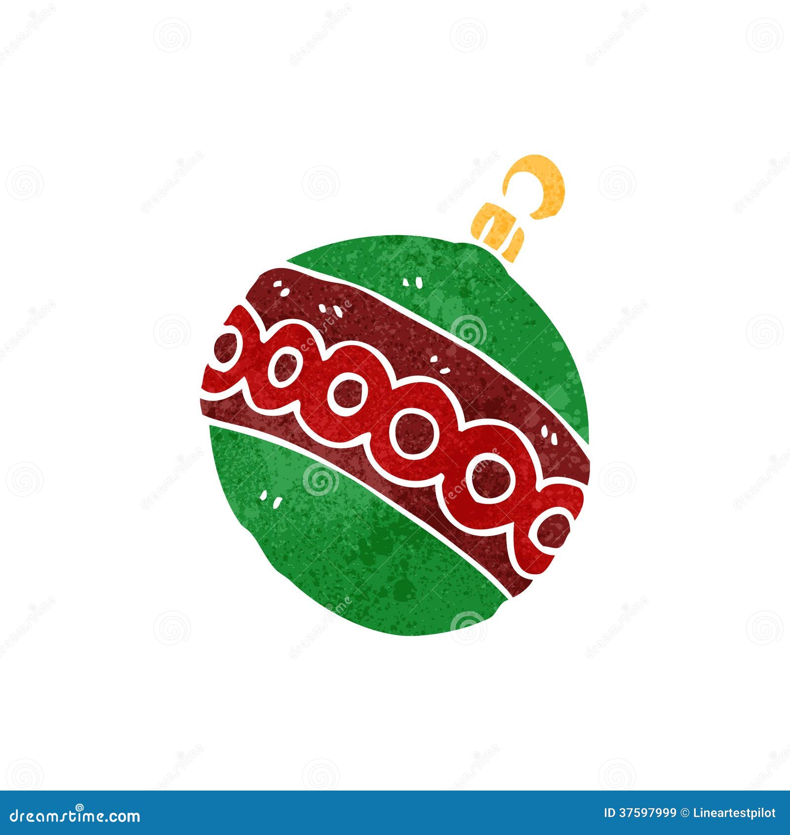 Retro Cartoon Christmas Bauble Stock Vector - Illustration of funny ...