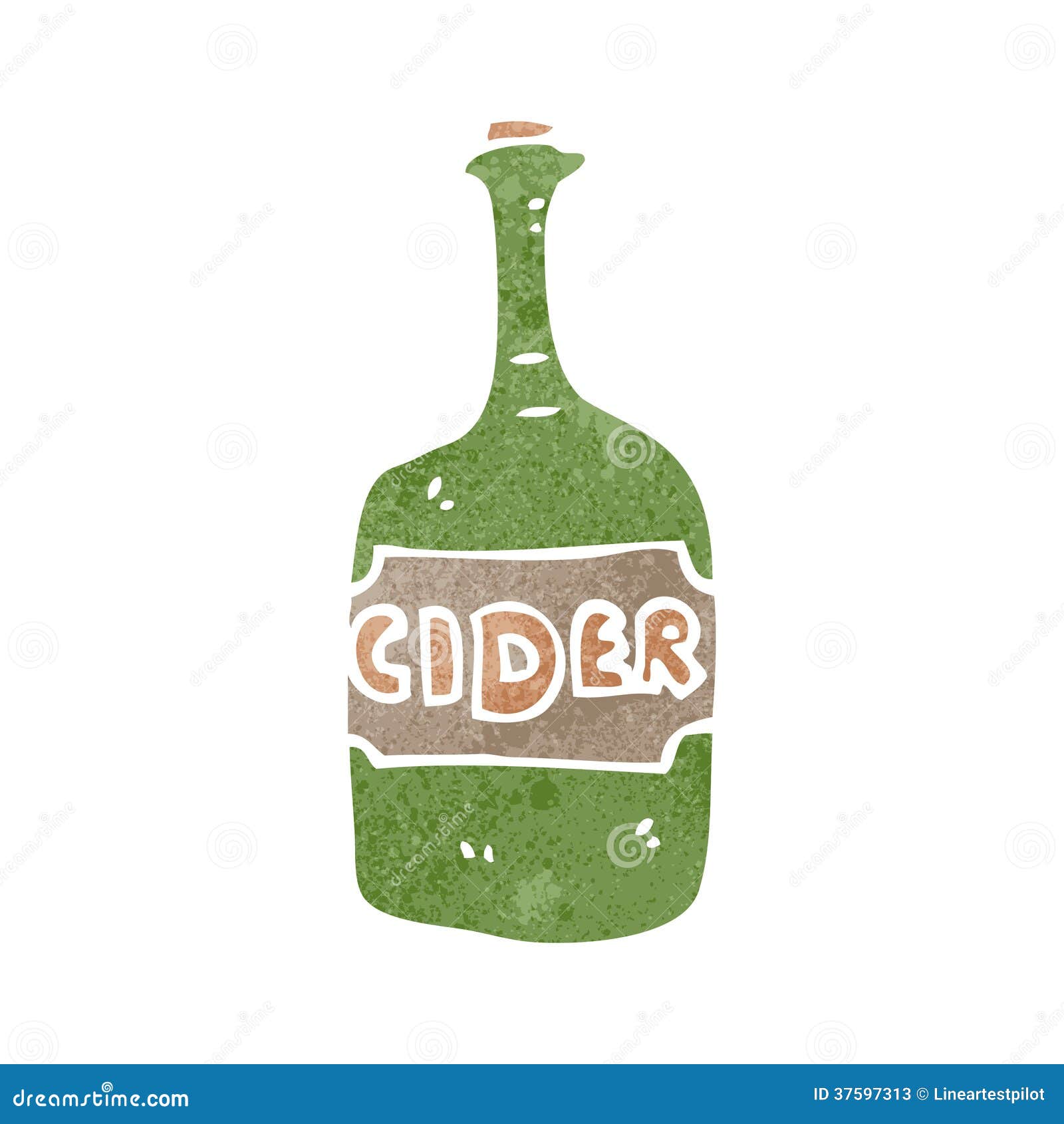 Retro cartoon cider bottle stock illustration. Illustration of ...