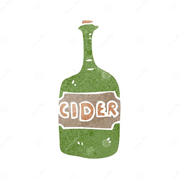 Retro cartoon cider bottle stock illustration. Illustration of ...