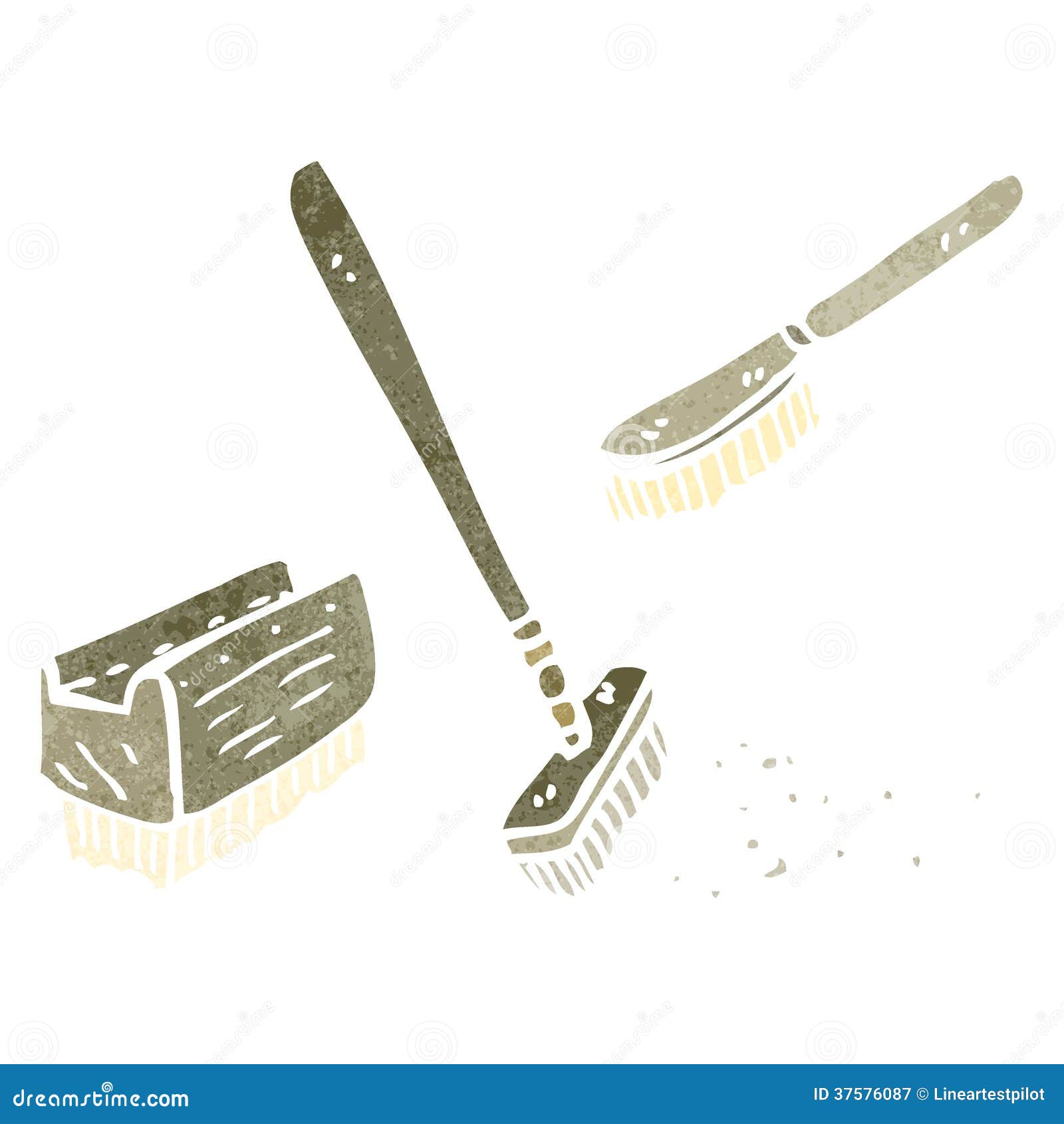 Retro Cartoon Cleaning Tools Stock Vector - Illustration of artwork ...