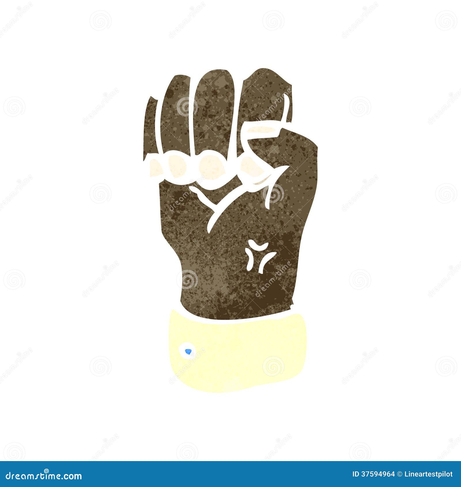Retro Cartoon Clenched Fist Stock Vector - Illustration of cartoon ...