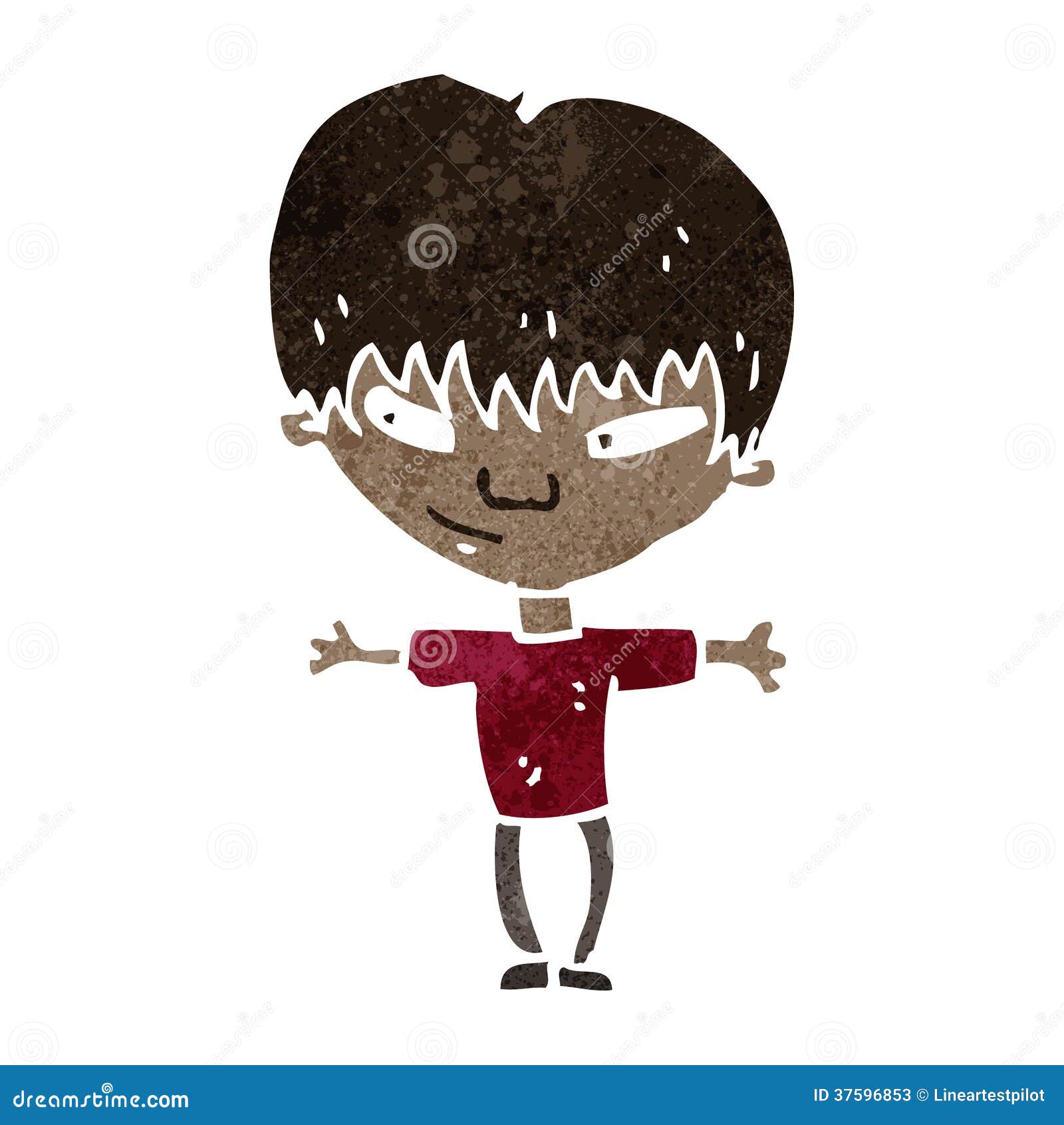 Retro cartoon clever boy stock vector. Illustration of crazy - 37596853
