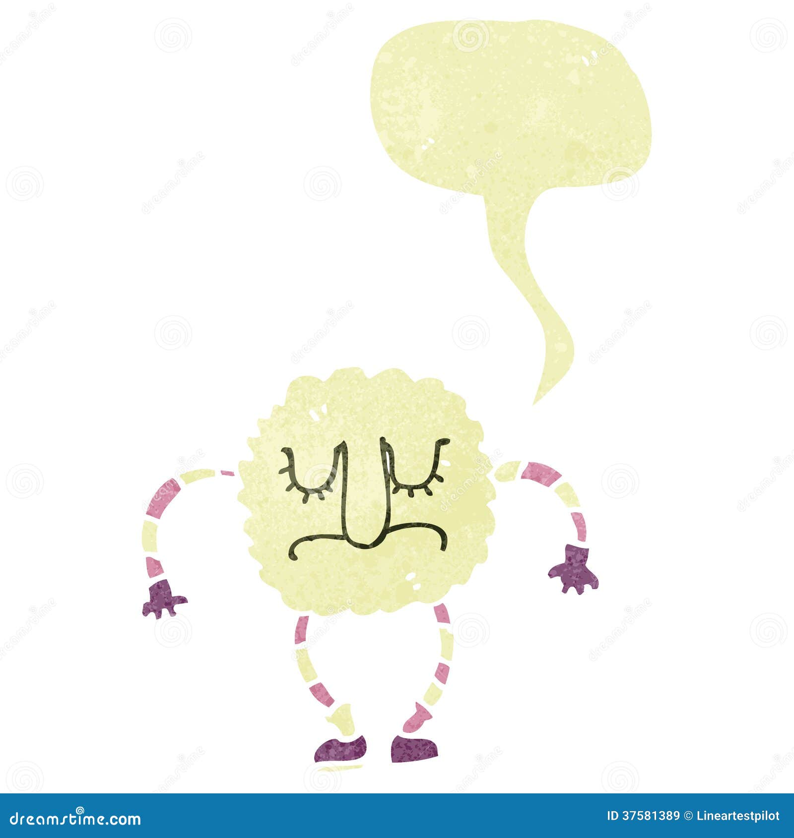 Retro Cartoon Cloud Monster Stock Vector - Illustration of drawing ...