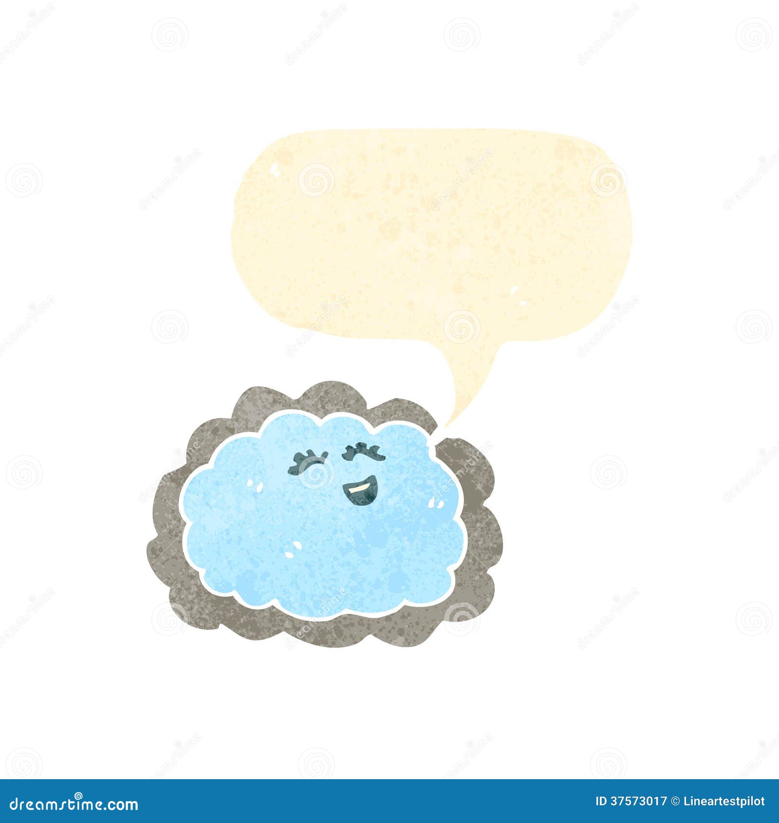 Retro Cartoon Cloud with Silver Lining Stock Vector - Illustration of ...