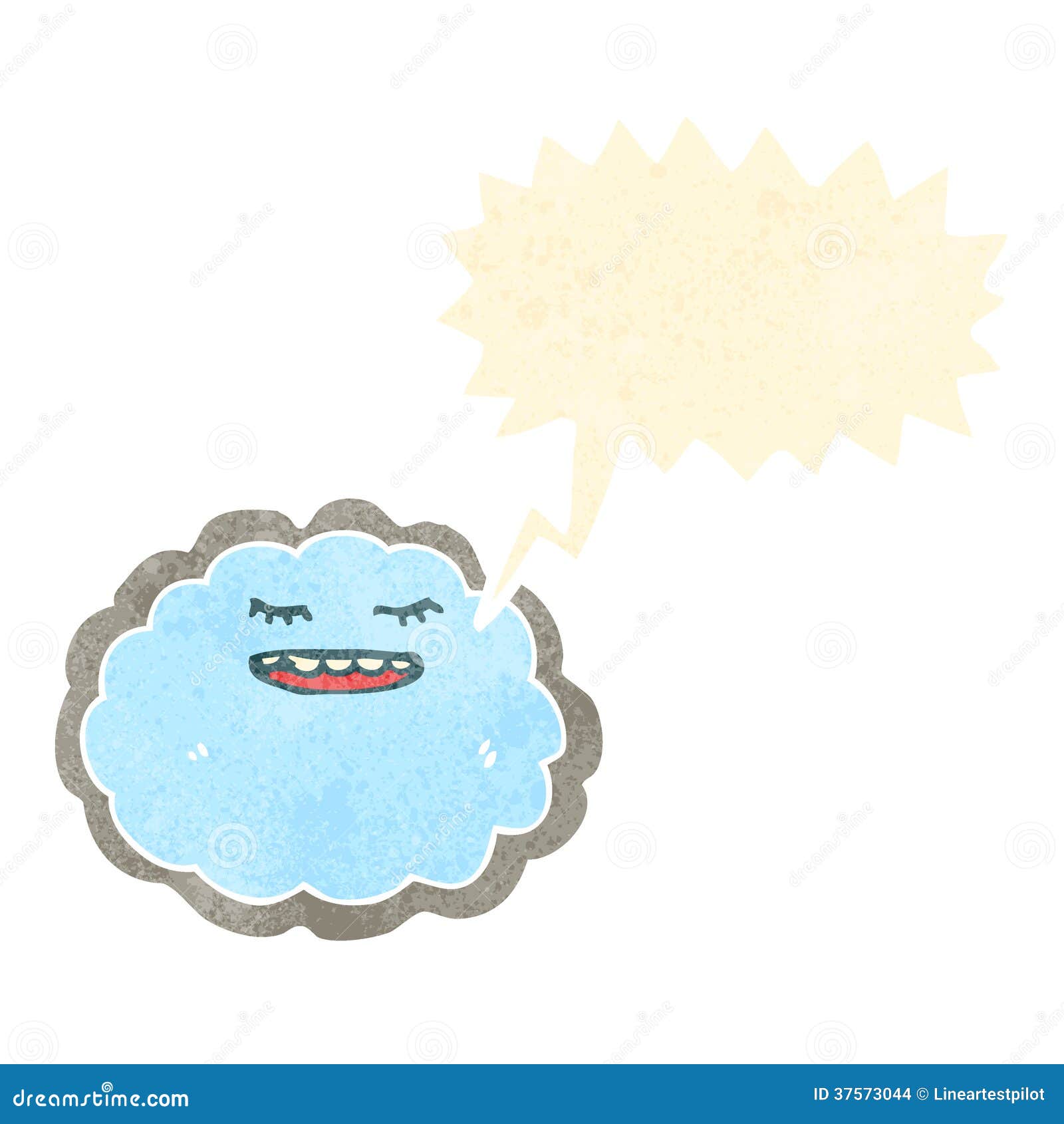 Retro Cartoon Cloud with Silver Lining Stock Vector - Illustration of ...