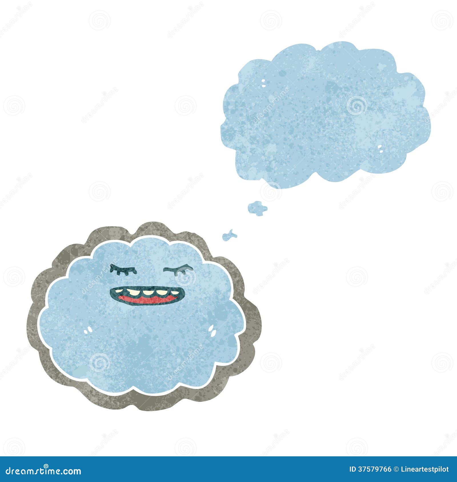 Retro Cartoon Cloud with Silver Lining Stock Vector - Illustration of ...