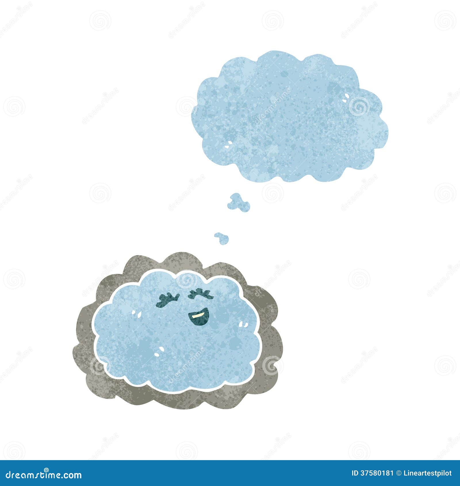 Retro Cartoon Cloud with Silver Lining Stock Vector - Illustration of ...