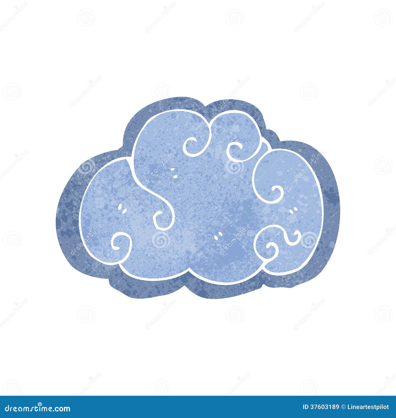 Retro cartoon cloud symbol stock illustration. Illustration of ...