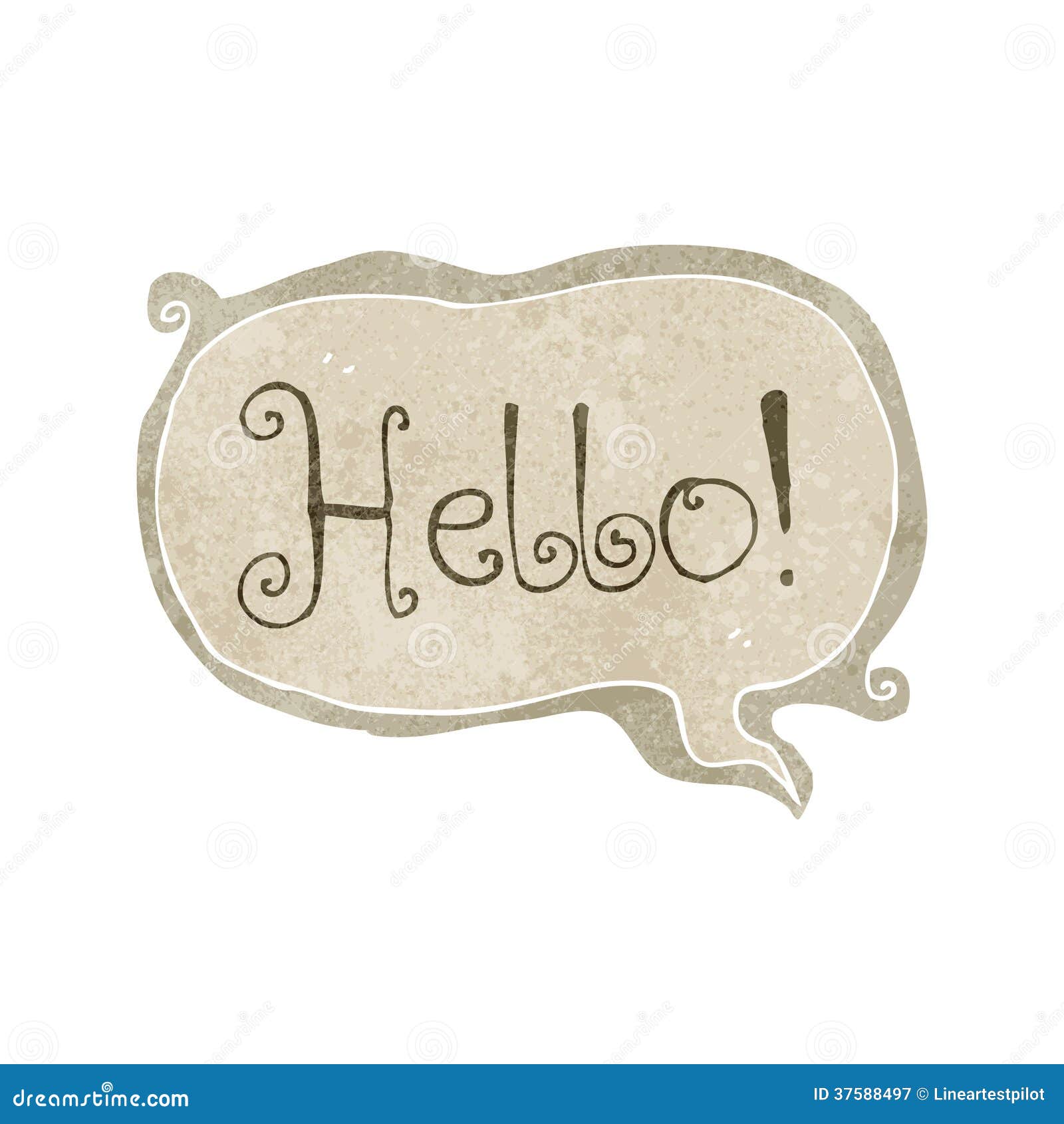 Retro Cartoon Comic Book Hello Symbol Stock Illustration - Illustration ...