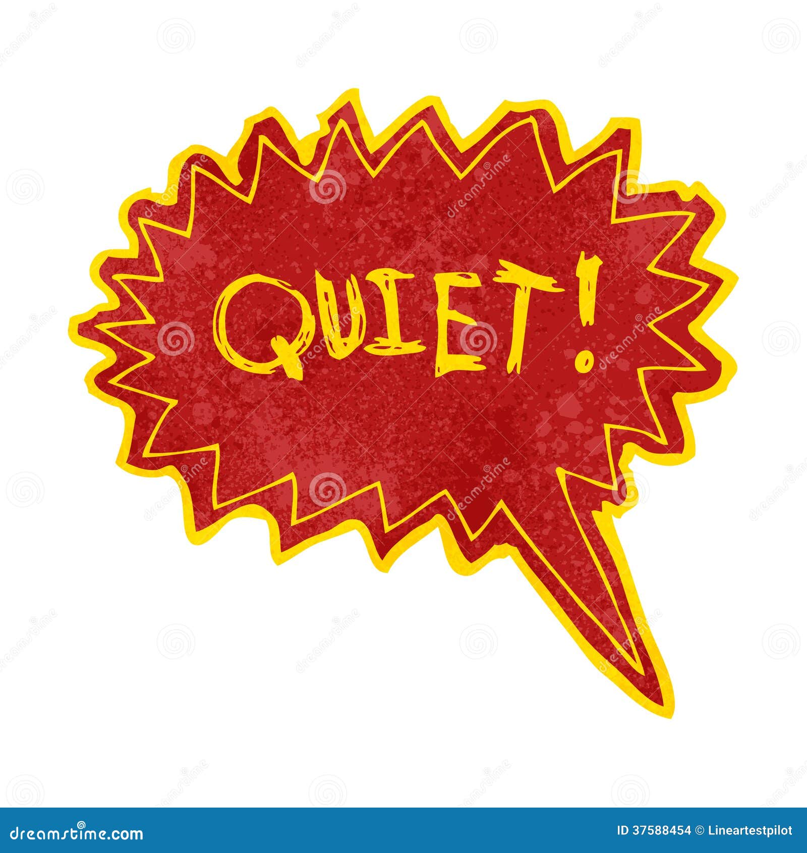 Retro Cartoon Comic Book Shout for Quiet Stock Illustration ...