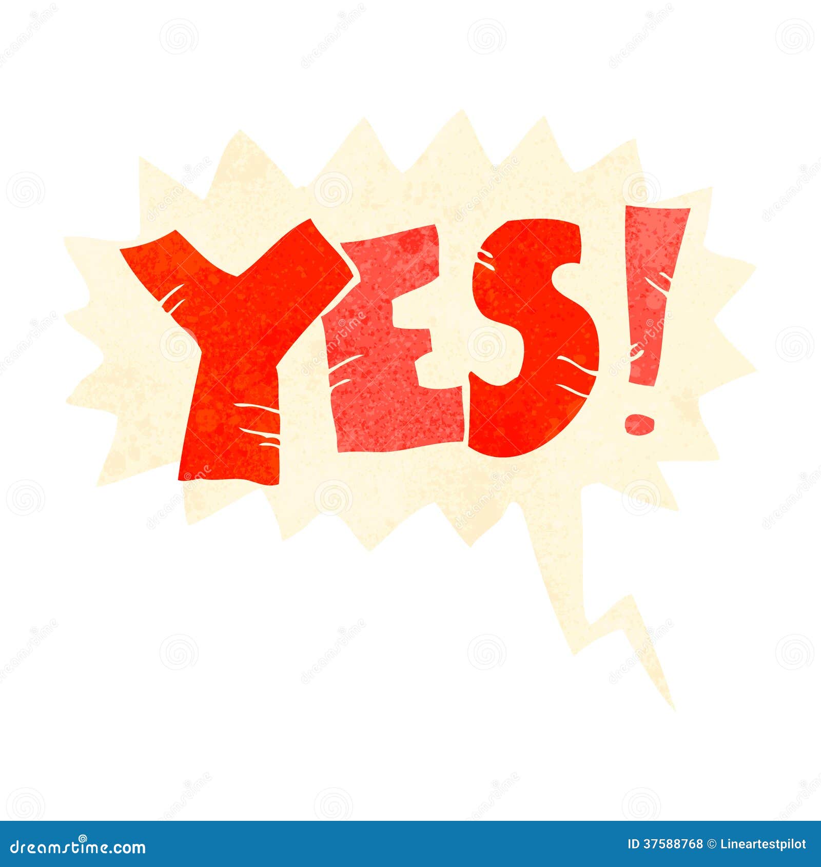 Retro Cartoon Comic Book Yes Shout Stock Illustration - Illustration of ...